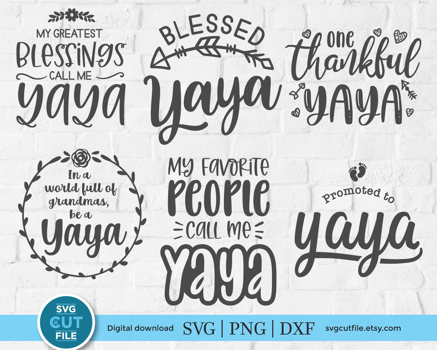 Yaya Svg Blessed Yaya Svg Cute Yaya Gift Mother's Day - Etsy