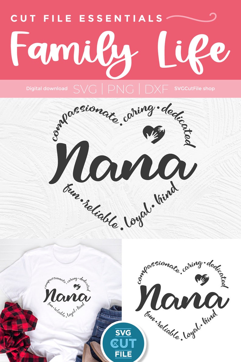 Nana Svg Nana Heart Svg Grandma Nana Svg Cute Nana Gift - Etsy