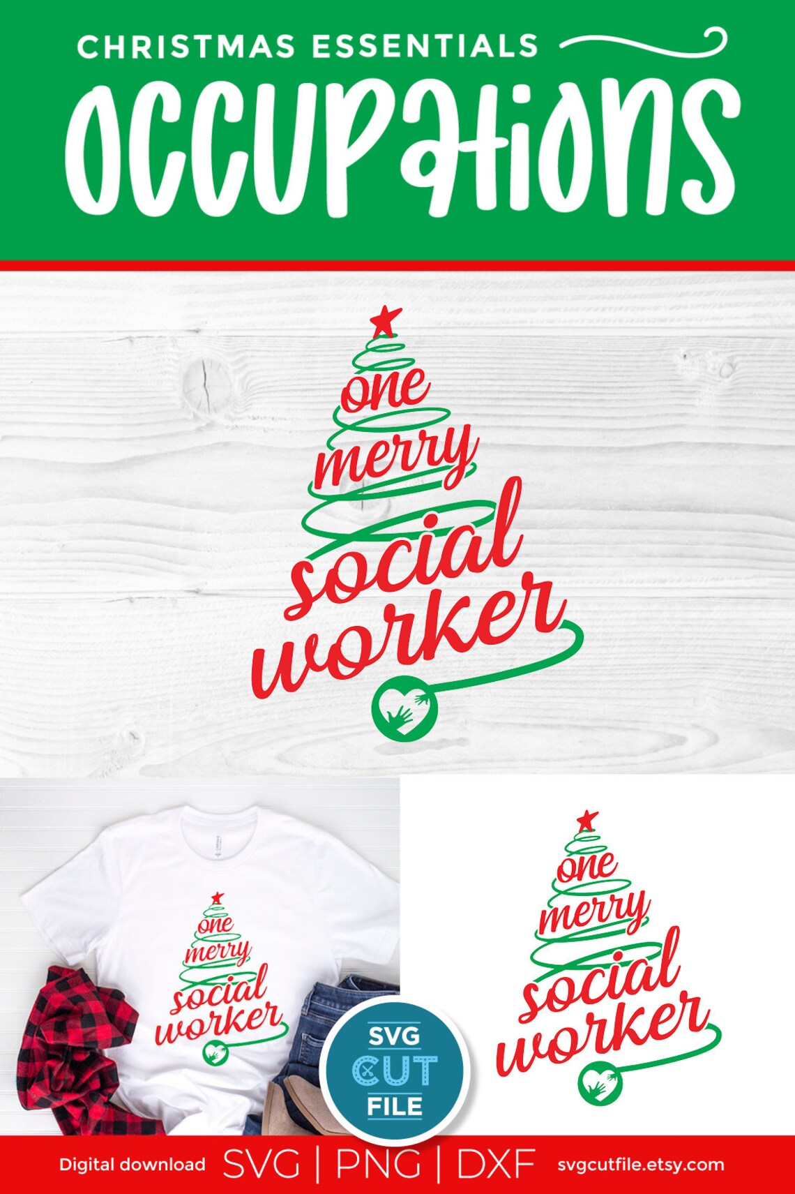 Christmas Social Worker Svg, One Merry Social Worker Svg, Holiday Social Worker Svg, Dxf Svg ...