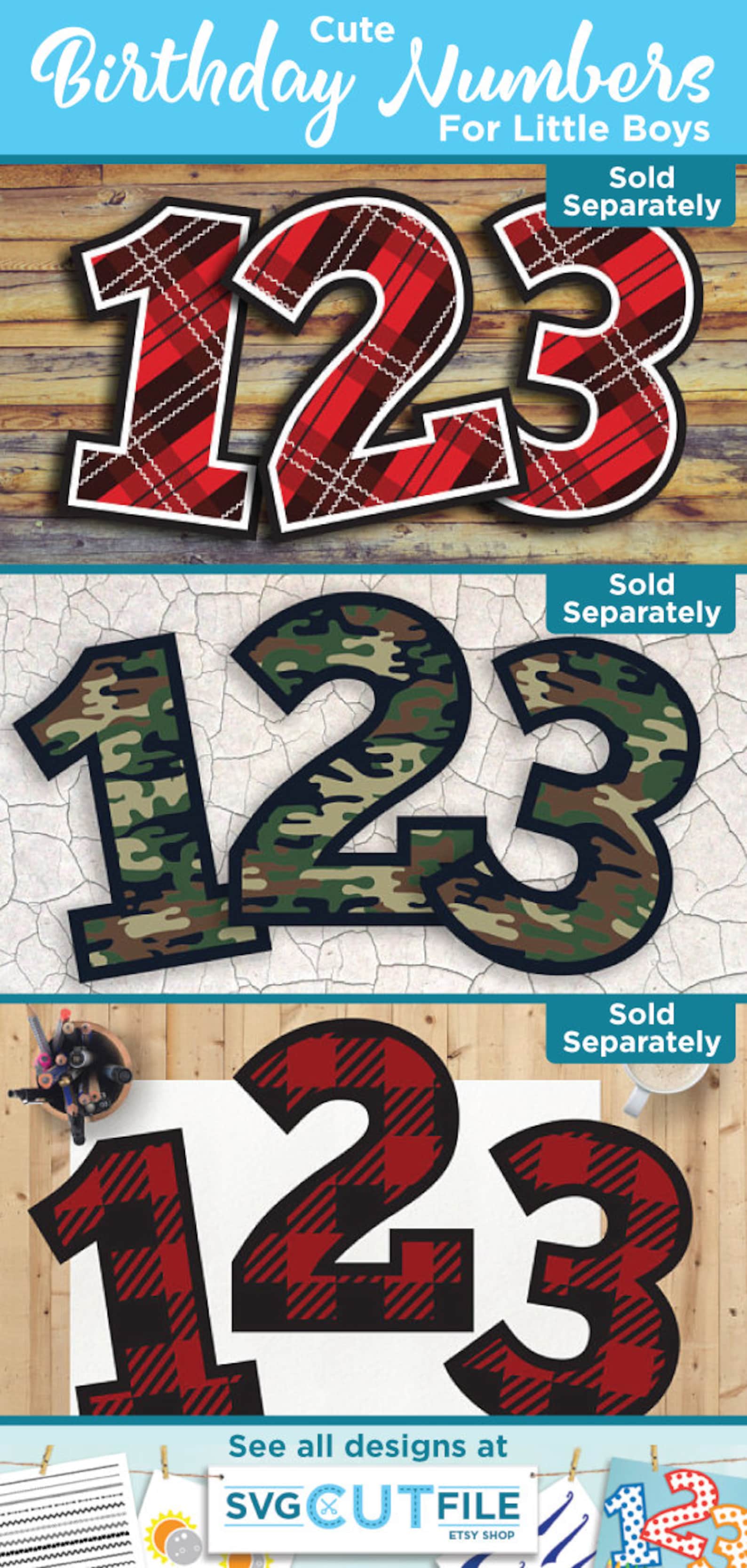 Plaid SVG Numbers Svg Buffalo Plaid Svg Plaid Number Svg - Etsy