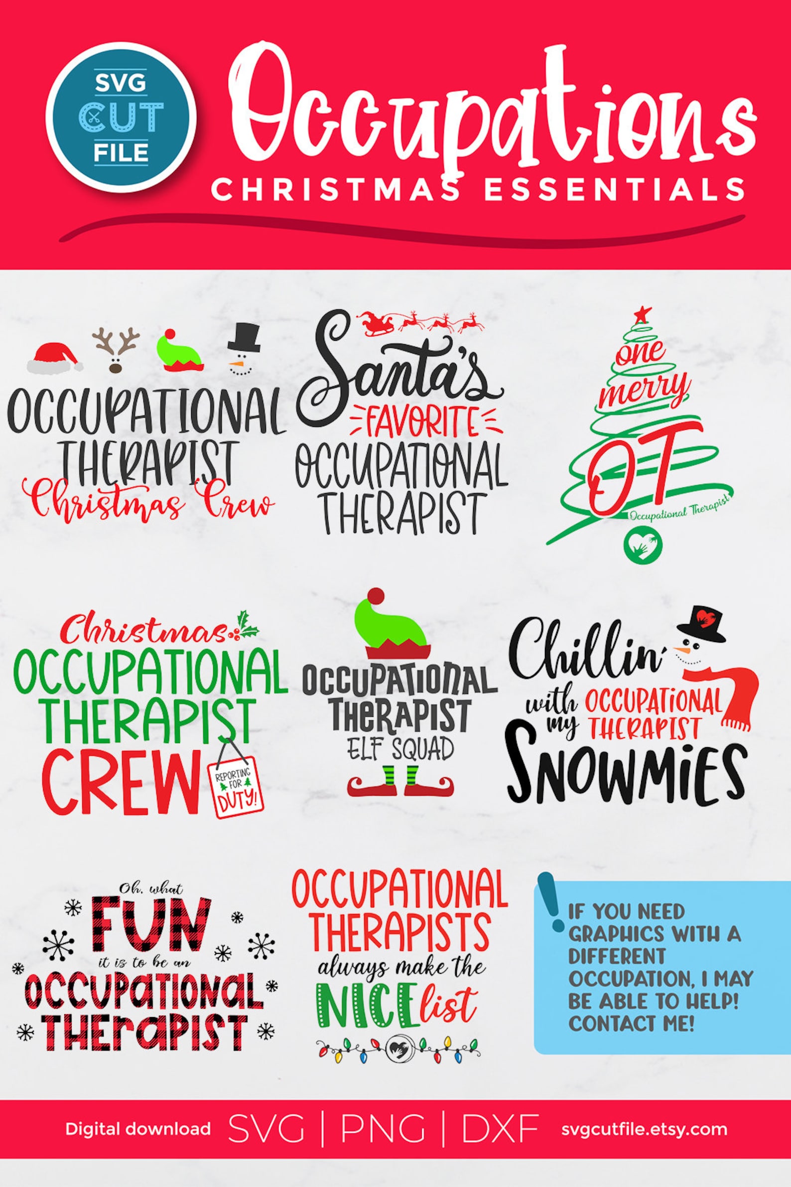 Christmas Occupational Therapist Svg Bundle OT SVG - Etsy