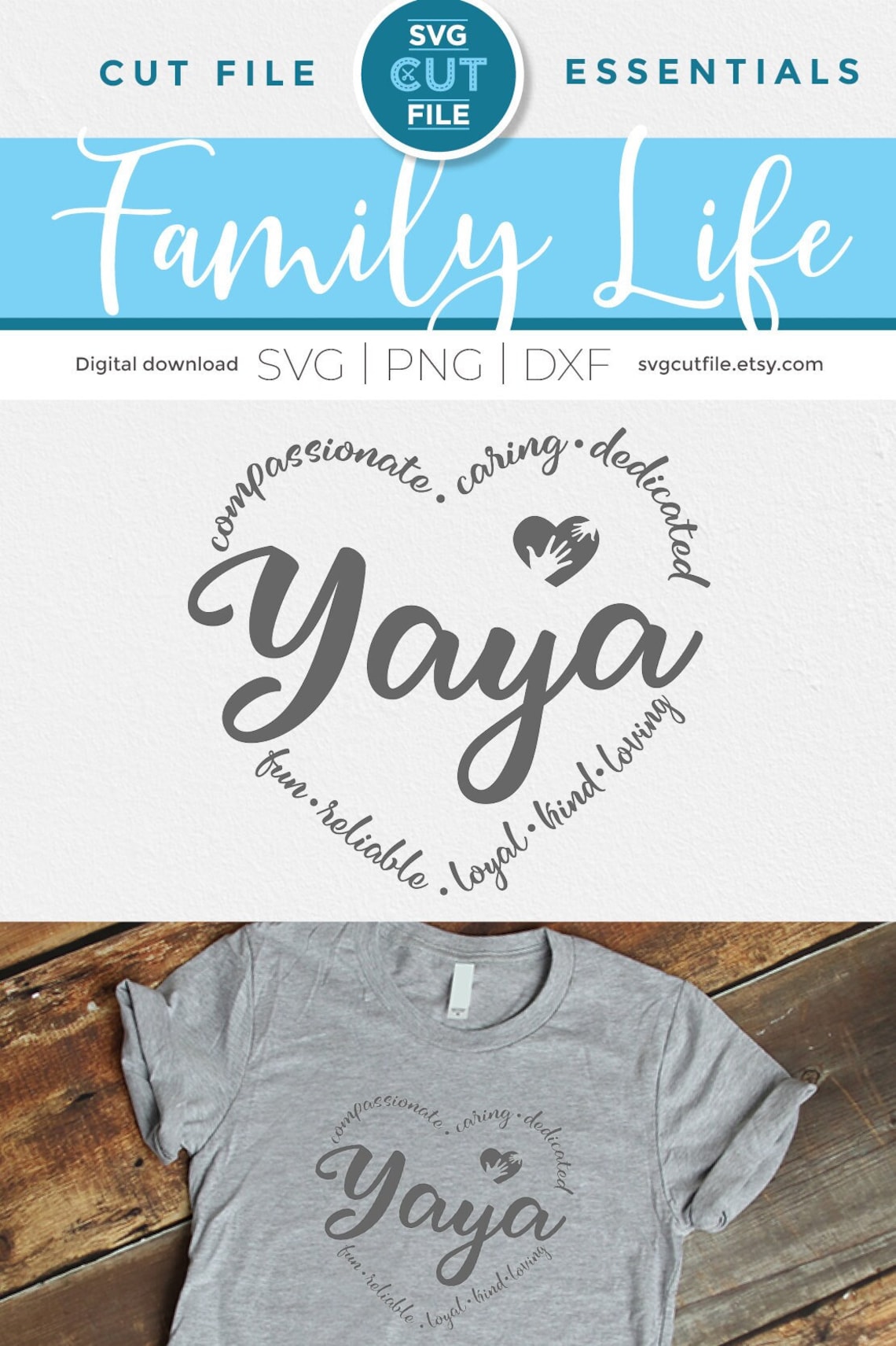 Yaya Svg Grandma Yaya Svg Cute Yaya Gift Mother's Day - Etsy