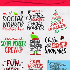 Christmas Social Worker Svg Bundle, Chillin Snowmies Svg, Dxf Svg, Xmas ...