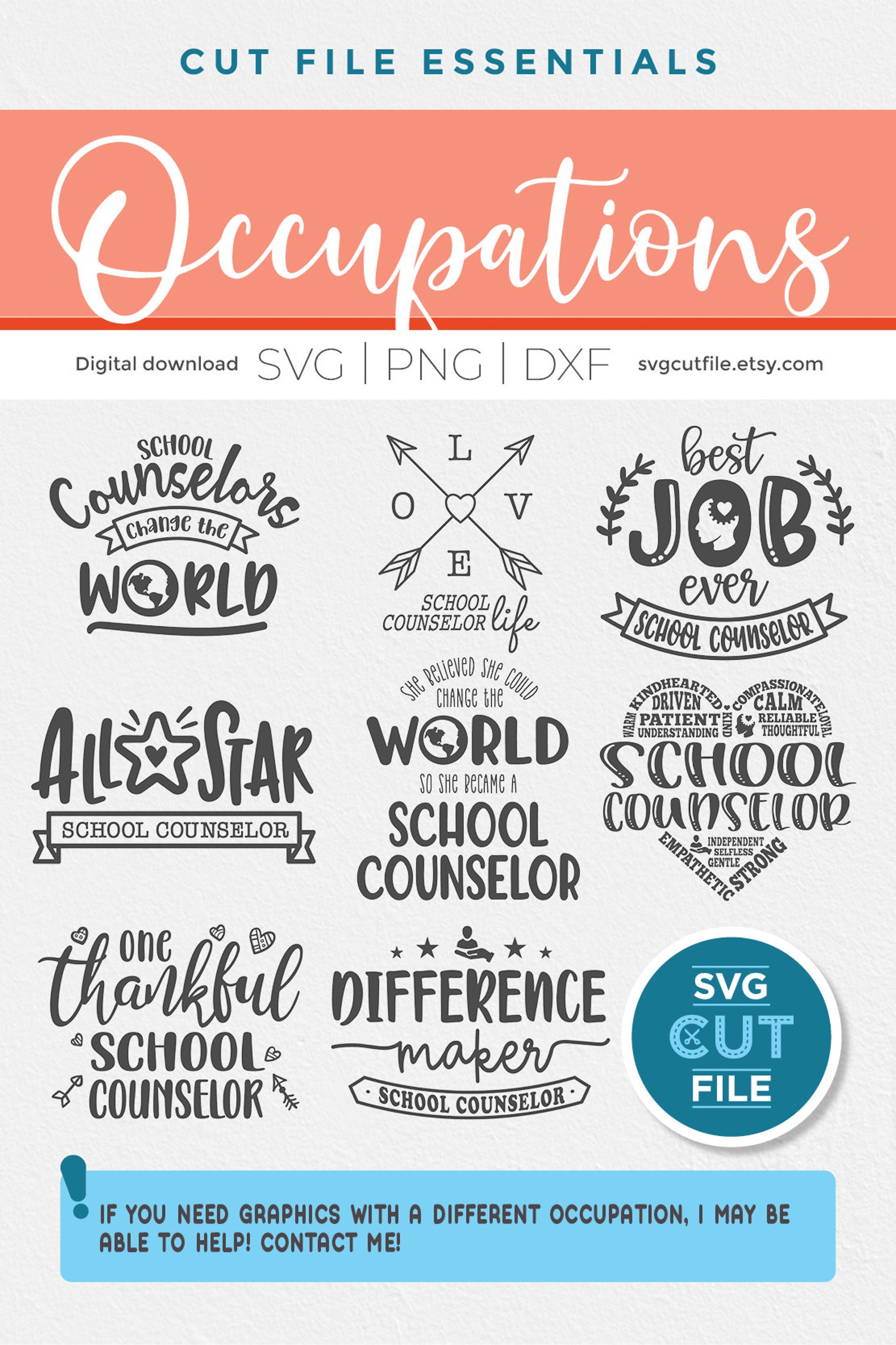School Counselor Svg Counselor Svg School Guidance Bundle | Etsy