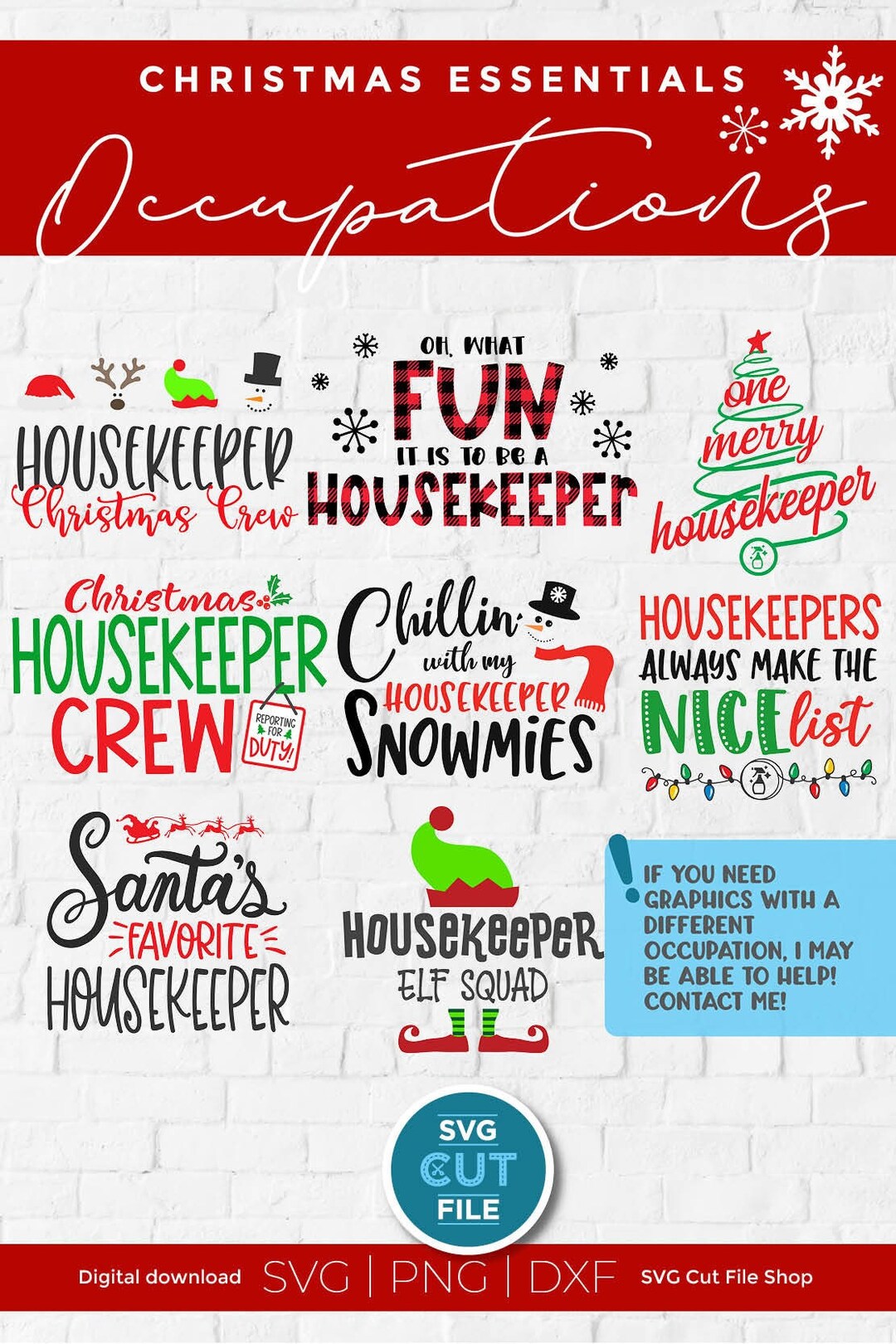 Christmas Housekeeper Svg Bundle, House Keeper SVG, House Cleaner ...