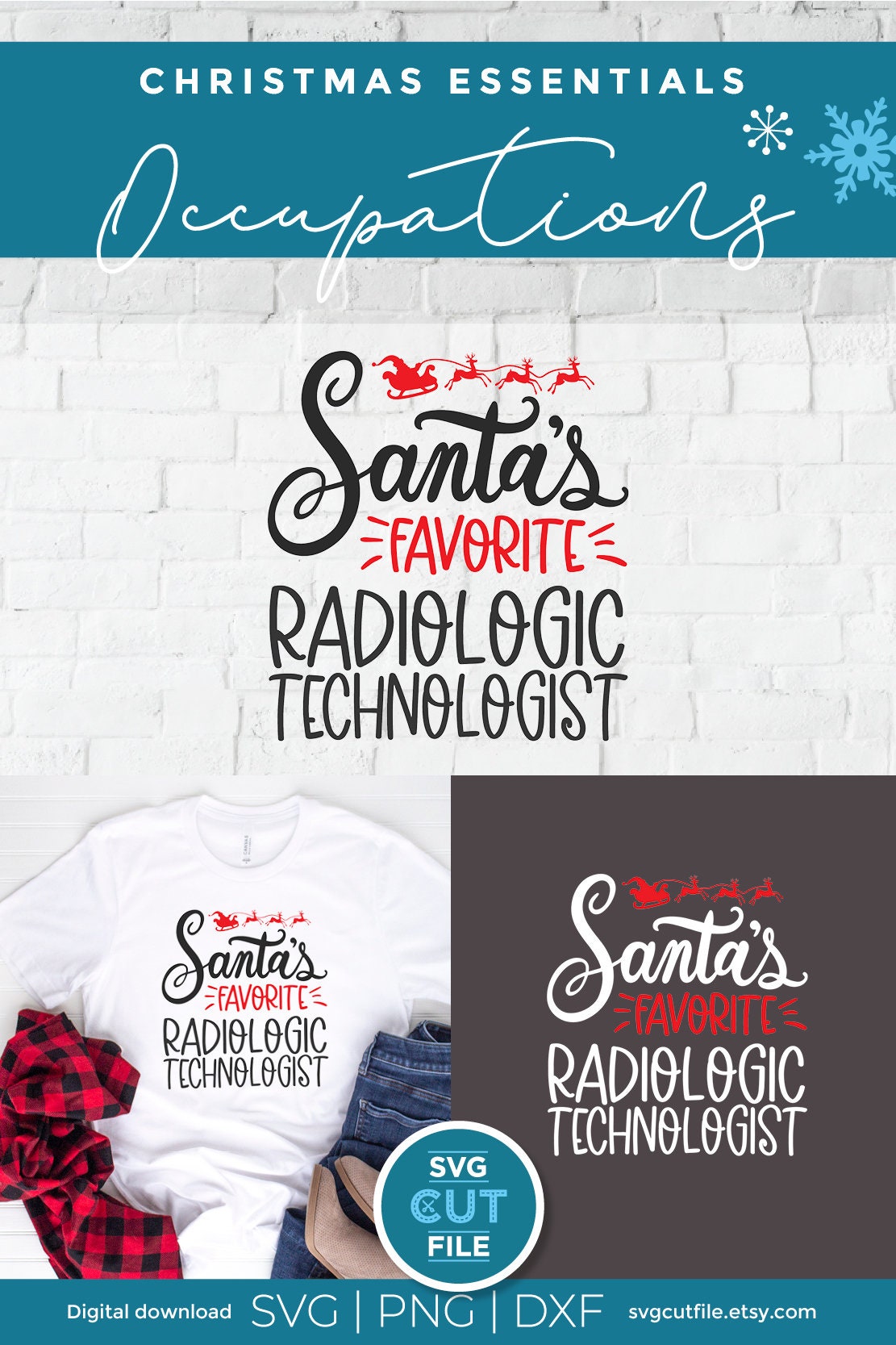 Christmas Radiologic Technologist Svg Santas Favorite Rad - Etsy