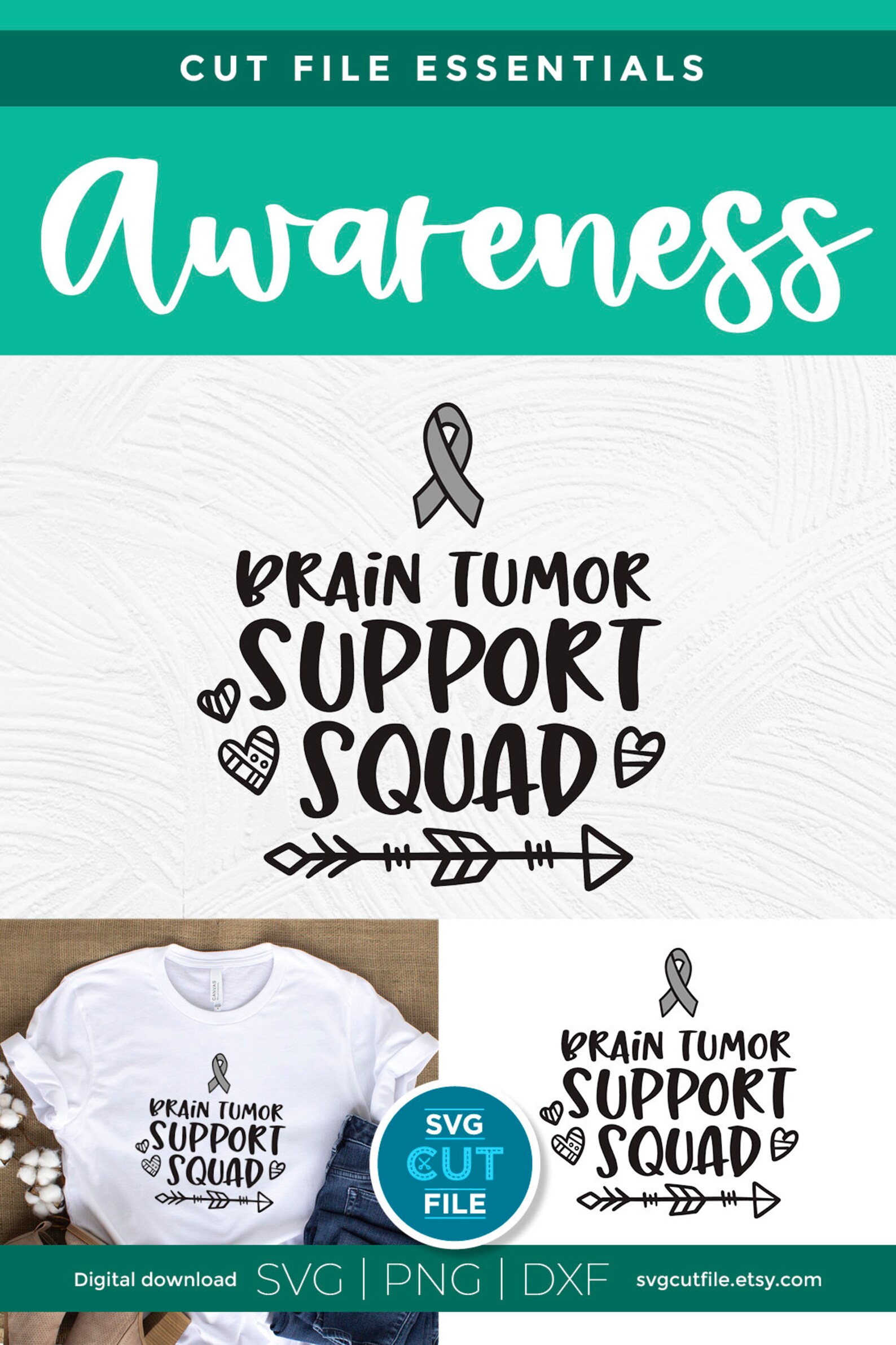 Brain Tumor Svg Brain Tumor Awareness Svg Svg Dxf Png | Etsy