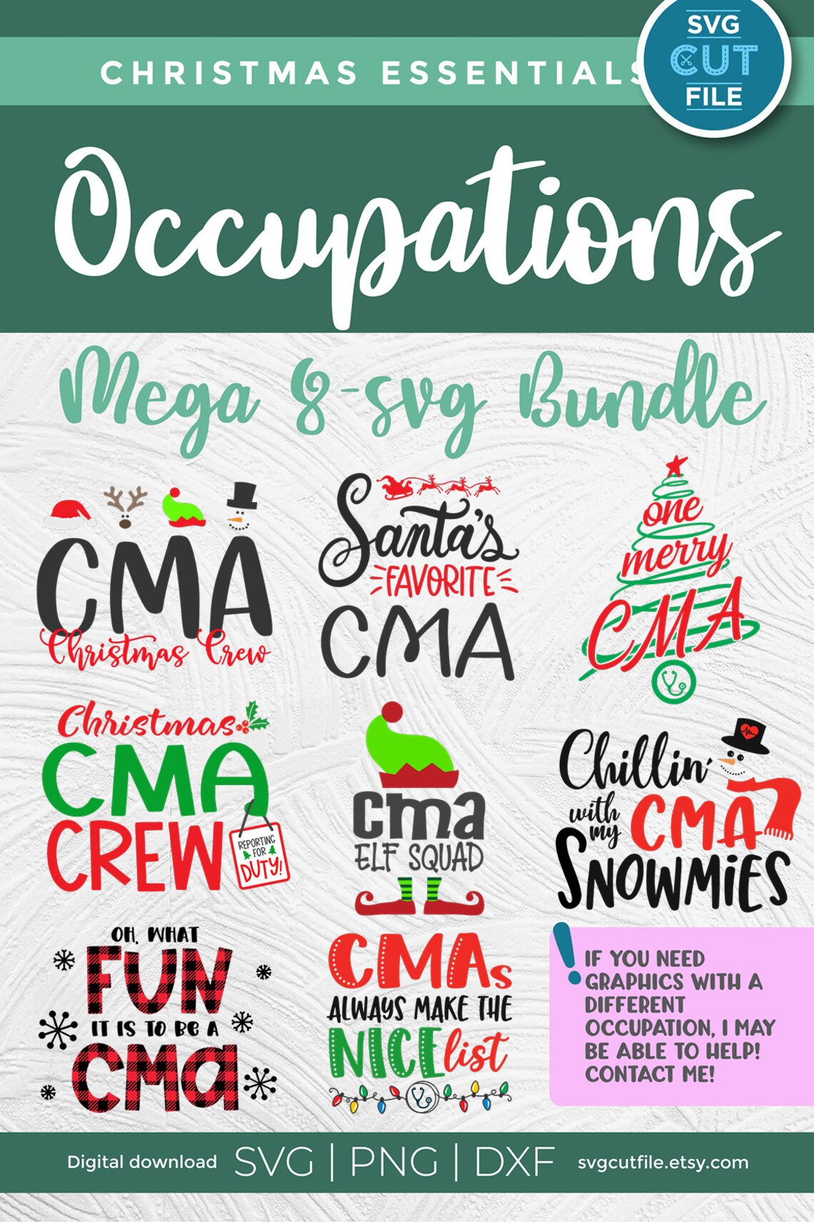 Christmas CMA Svg Bundle, Certified Medical Assistant Svg, CMA ...