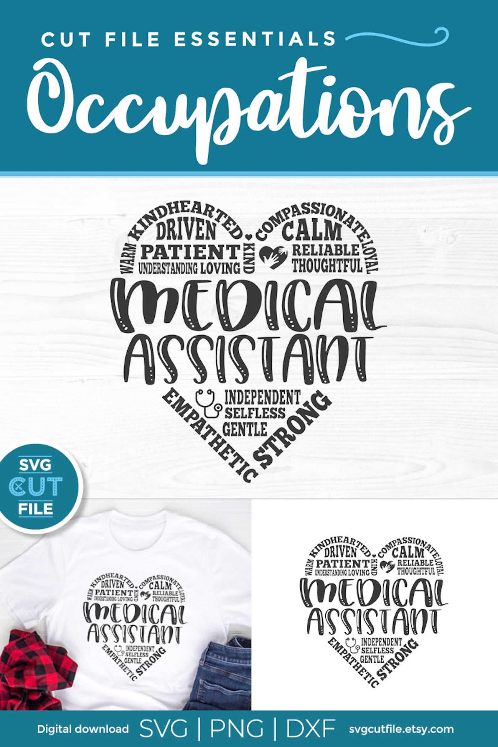 Medical Assistant Svg MA Svg Heart Svg MA Life MA Gift - Etsy