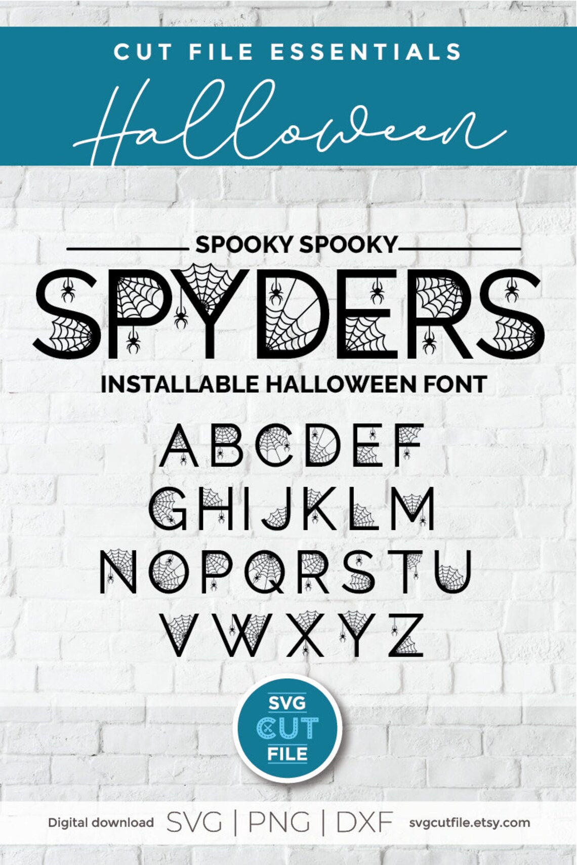 Installable Uppercase Halloween Spyder OTF Font Letters Alphabet, Party ...