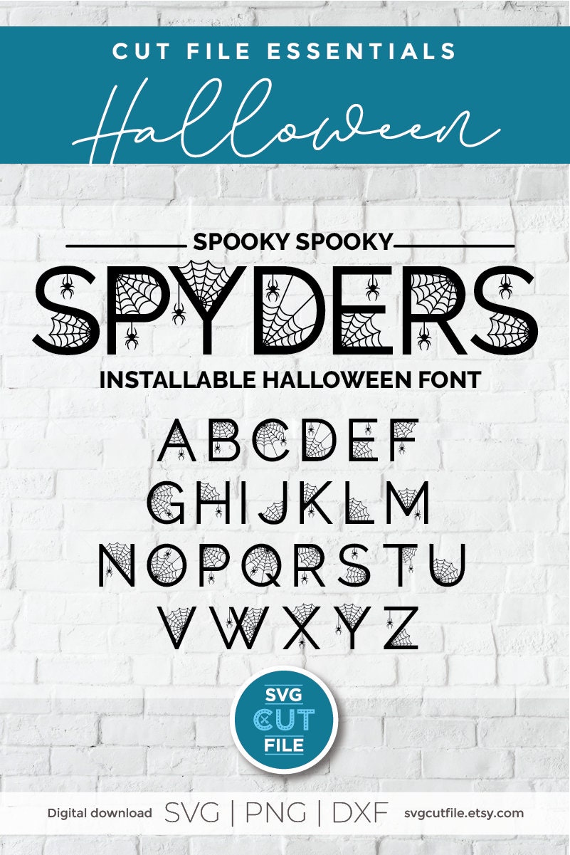 Installable Uppercase Halloween Spyder OTF Font Letters - Etsy