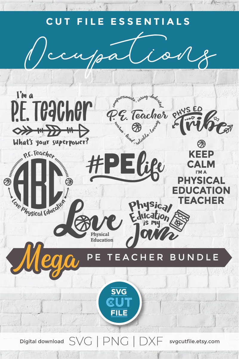 PE Teacher Svg Physical Education Svg Phys Ed Teacher Svg | Etsy