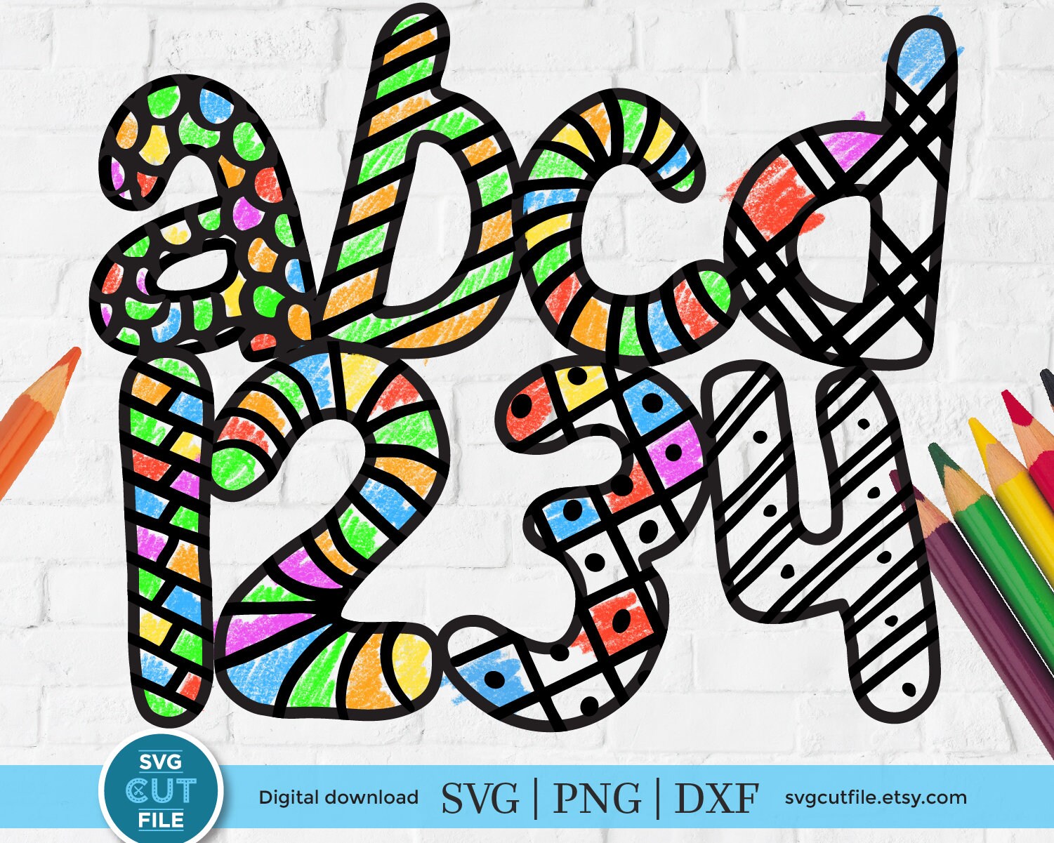 Coloring book OTF coloring book font printable font adult | Etsy