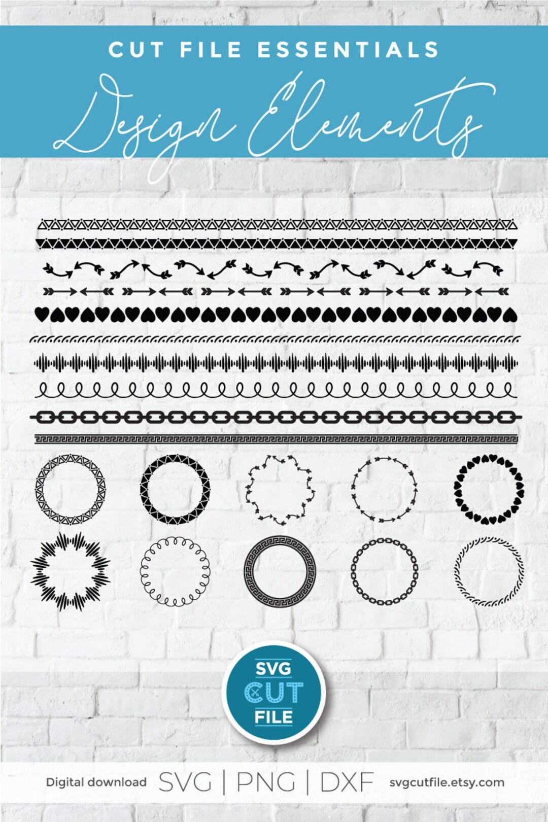 Divider Line Borders Svg, Circle Frames Svg, Chain Svg, Rickrack Svg ...