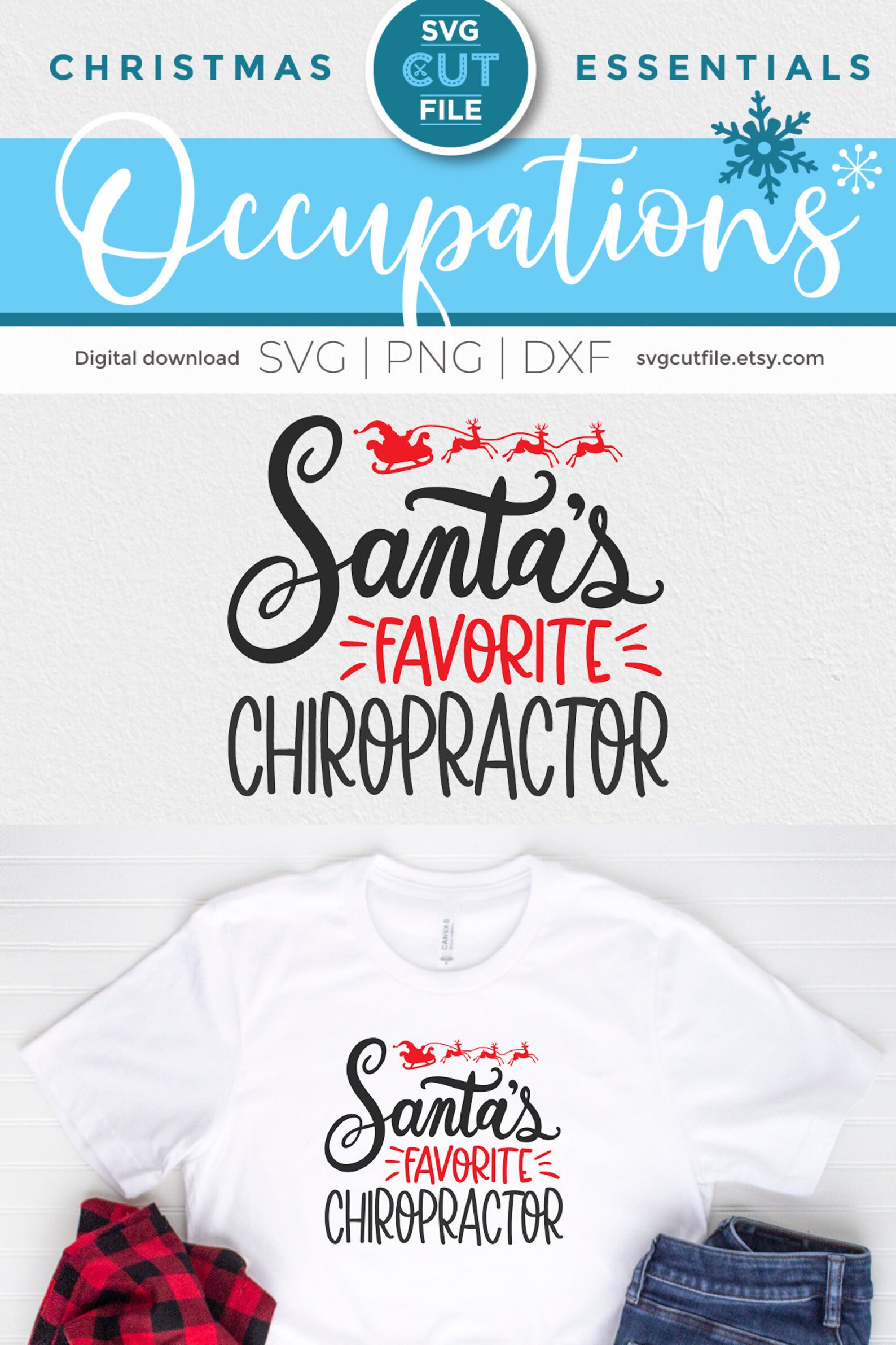 Christmas Chiropractor Svg, Santas Favorite Chiropractor Svg, Holiday ...