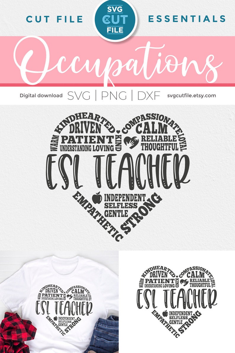 ESL Teacher Svg English as a Second Language Teacher Svg | Etsy