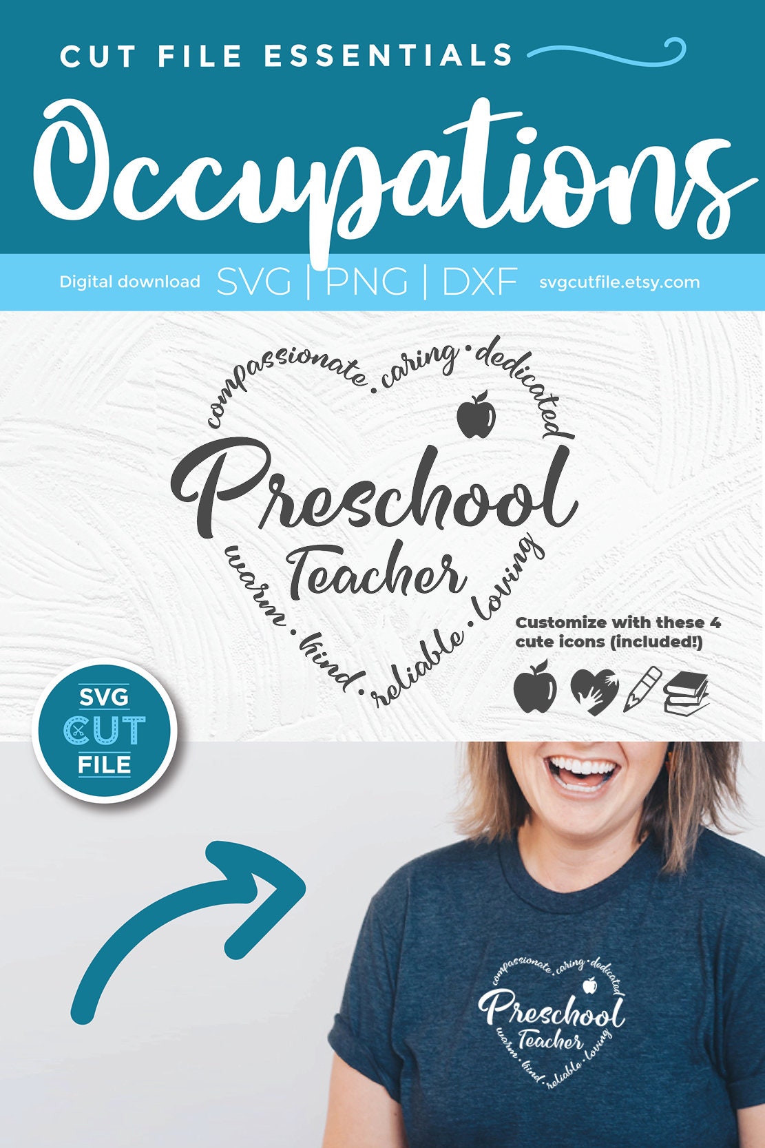 Preschool Teacher Svg, Preschool Svg, Preschool Heart Svg, First Day ...