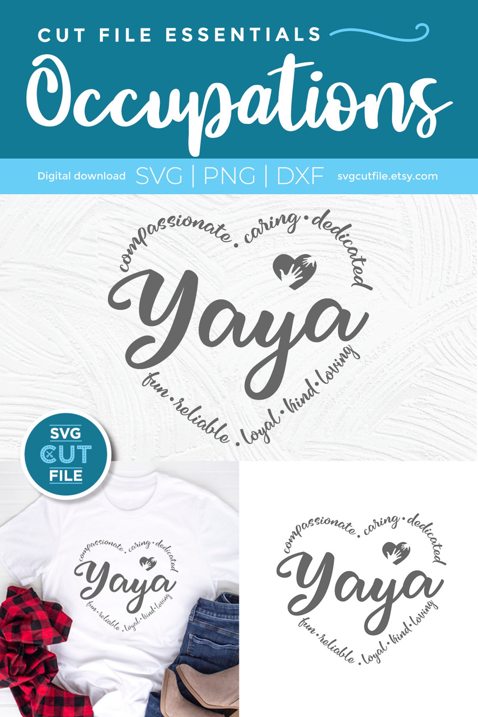 Yaya Svg Grandma Yaya Svg Cute Yaya Gift Mother's Day - Etsy