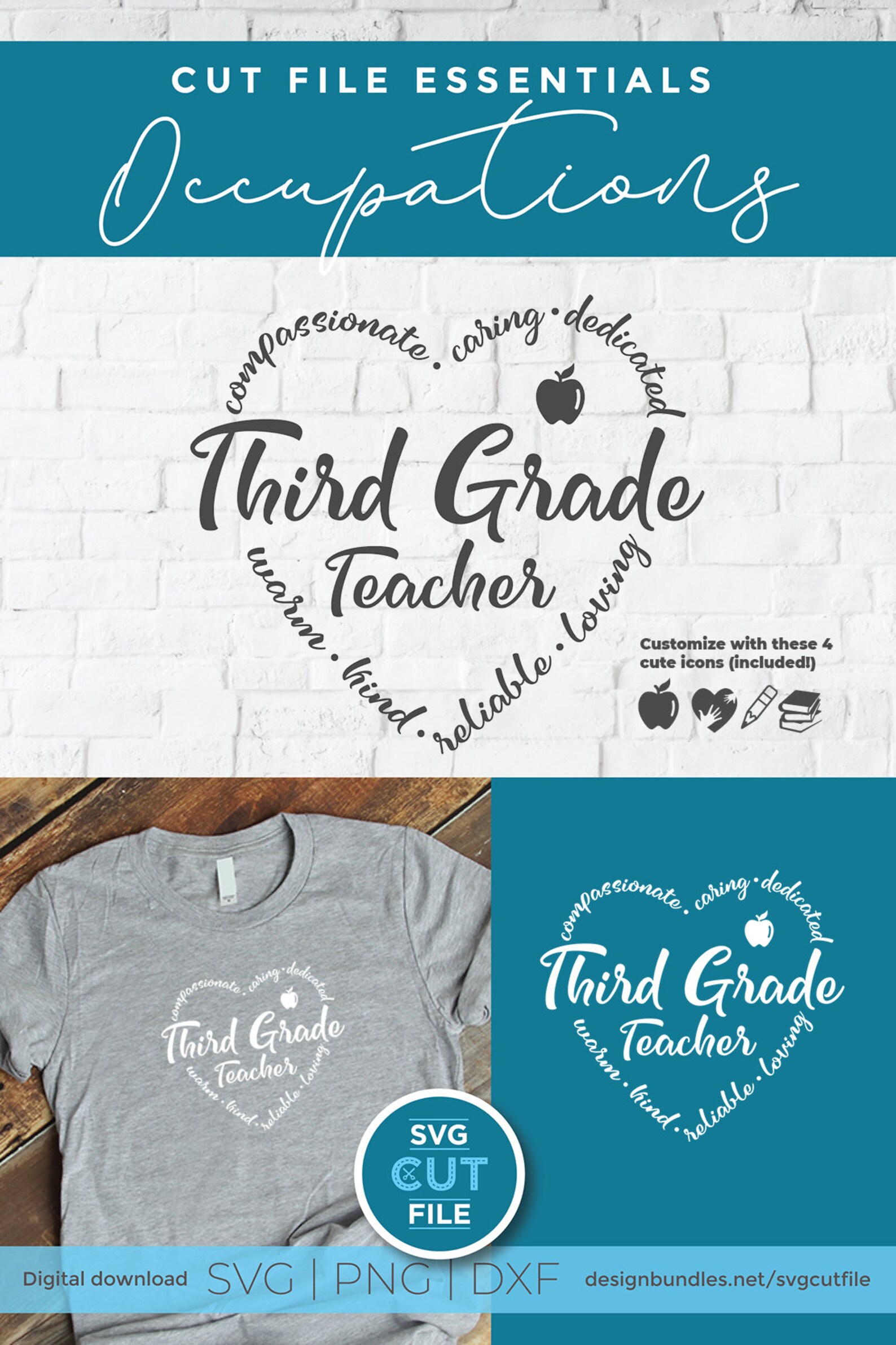 3rd Grade Teacher Svg Third Grade Teacher Svg 3rd Grade | Etsy