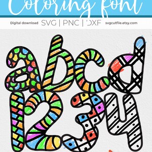 Coloring Book OTF Coloring Book Font Printable Font Adult - Etsy