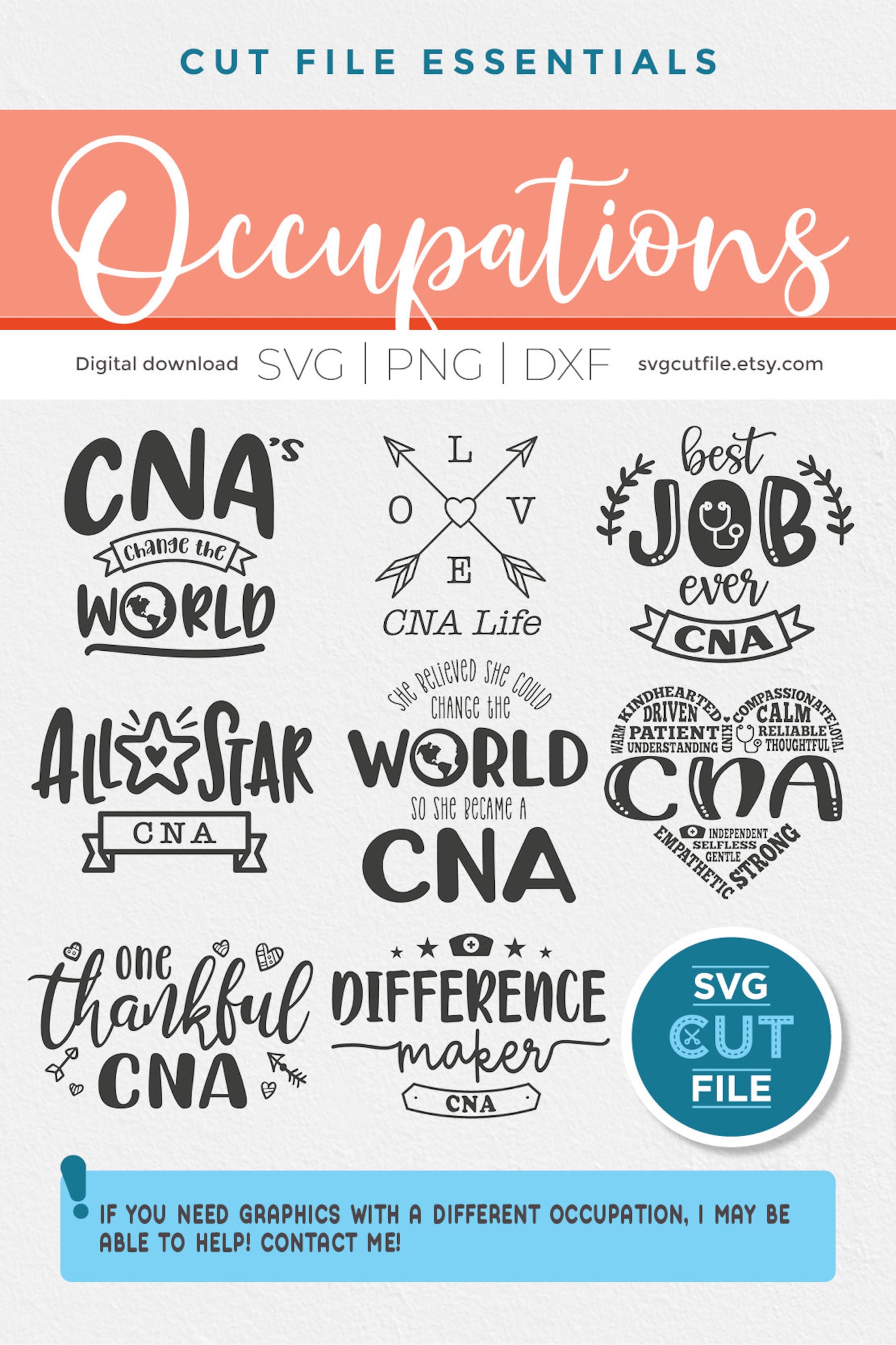 CNA Svg Bundle Certified Nursing Assistant Svg Cna Bundle - Etsy