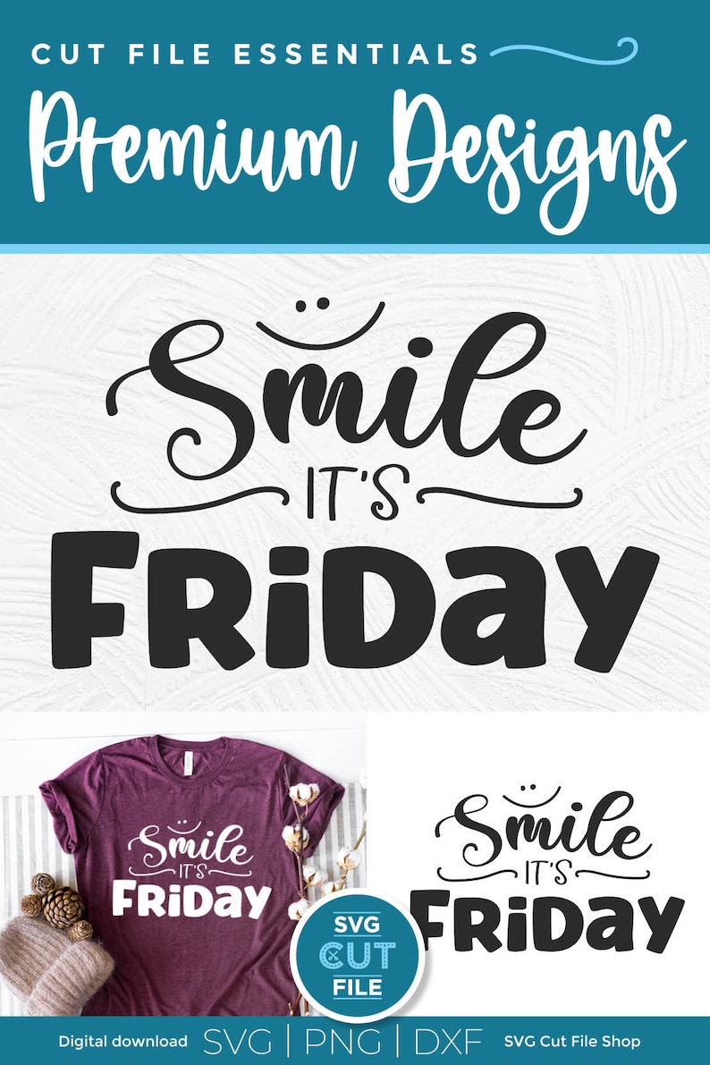 Smile It's Friday Svg Happy Friday Svg Friday Svg for - Etsy