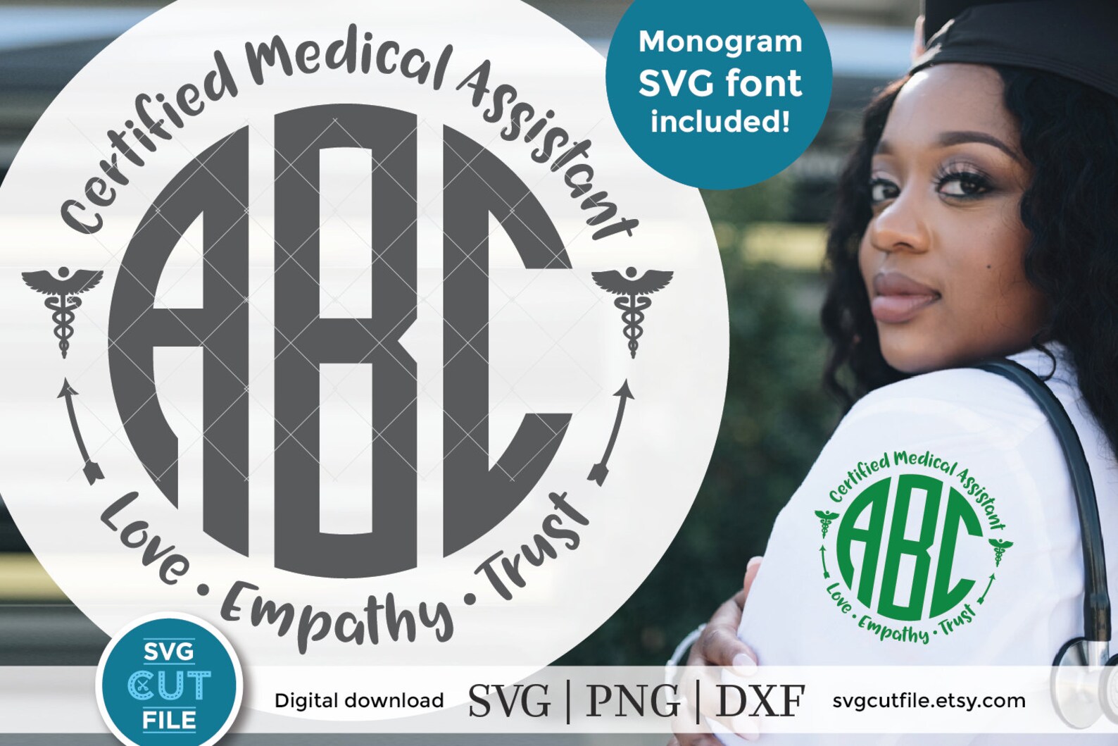 Certified Medical Assistant Svg CMA Svg CMA Monogram Frame - Etsy