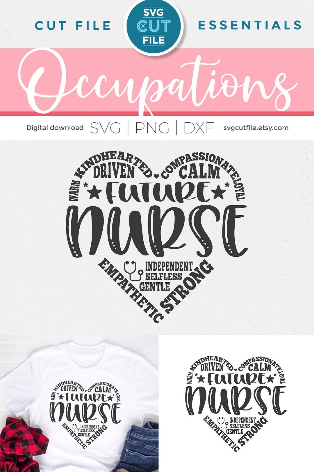 Future Nurse Svg, Perfect for a Student Nurse Svg, Word Heart Svg ...