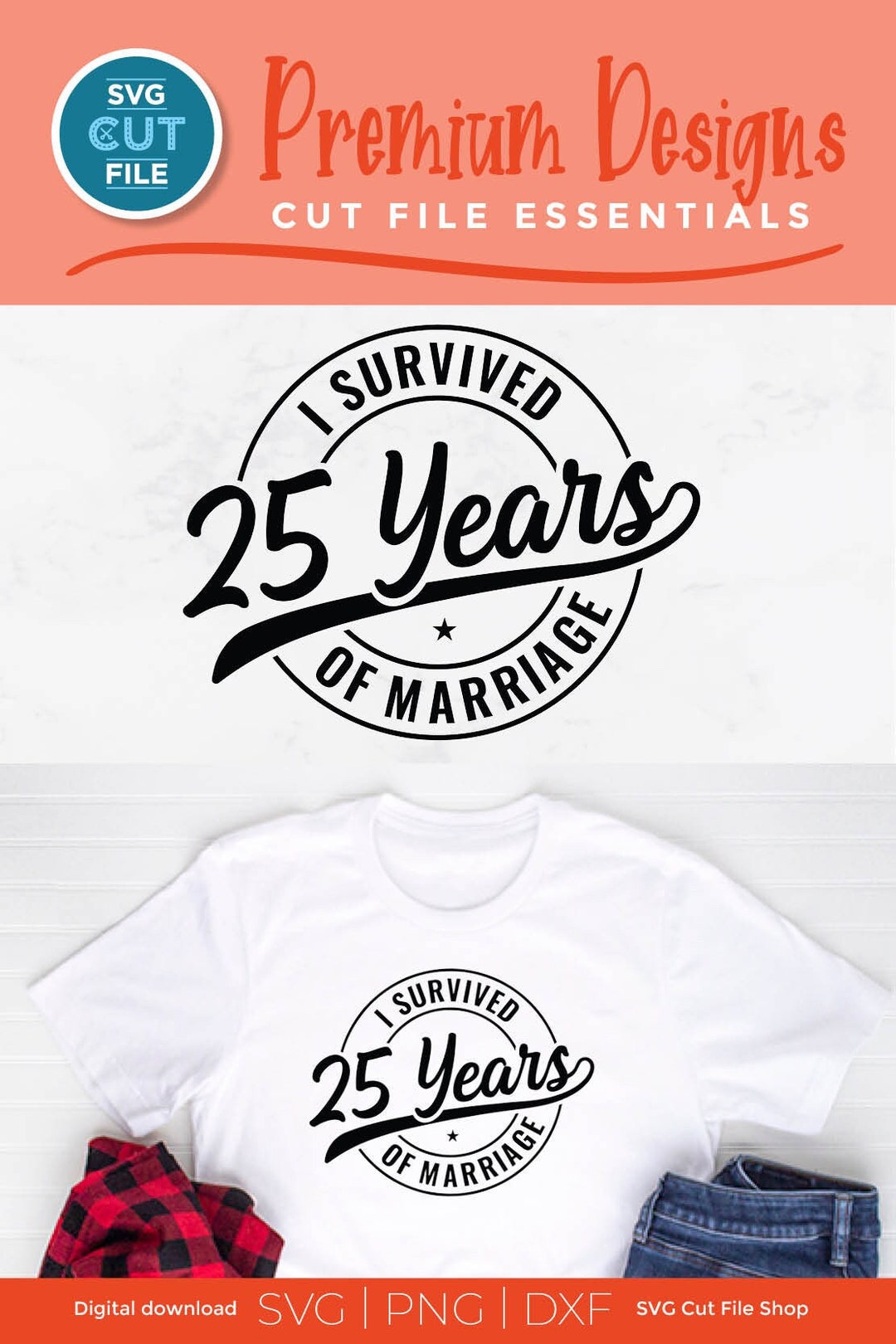 25 Years of Marriage Svg, 25th Wedding Anniversary, Funny Anniversary ...