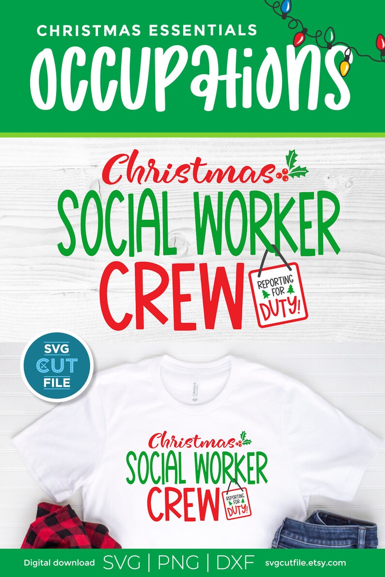 Christmas Social Worker Svg, Social Worker Christmas Crew Svg, Social ...