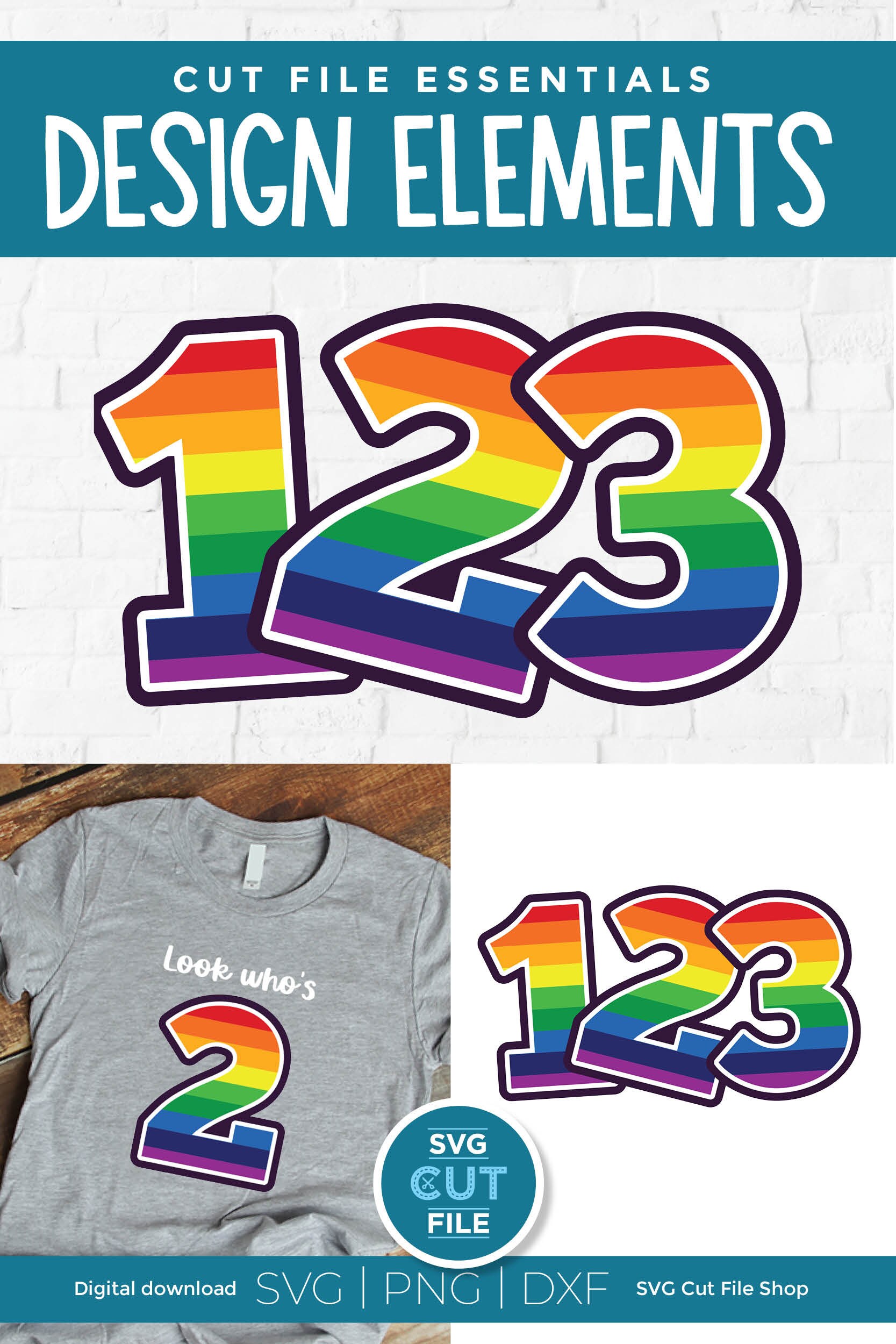 Rainbow Numbers Svg Colorful Numbers Svg Unicorn Birthday - Etsy Australia