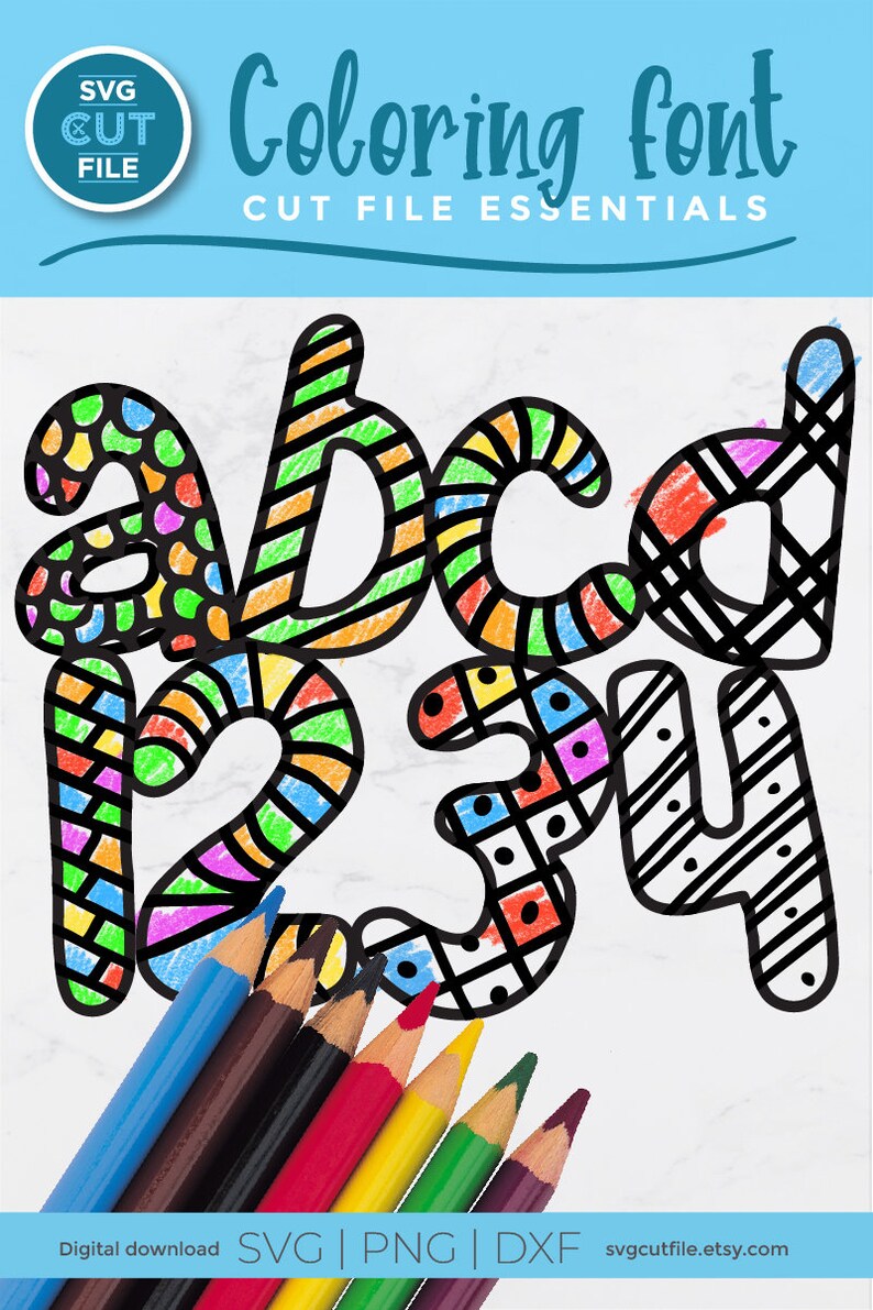 Coloring Book OTF Coloring Book Font Printable Font Adult - Etsy