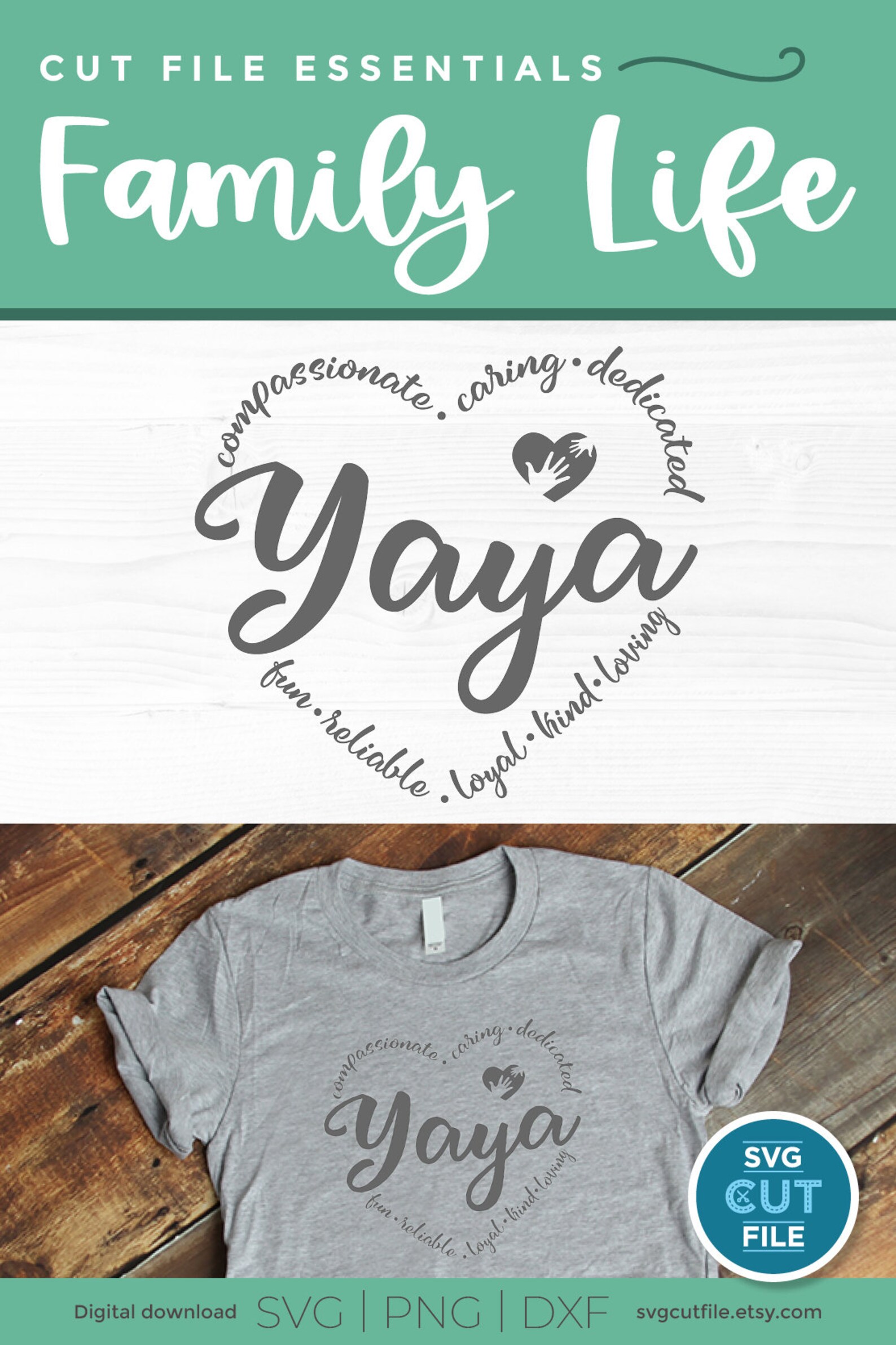 Yaya Svg Grandma Yaya Svg Cute Yaya Gift Mother's Day - Etsy