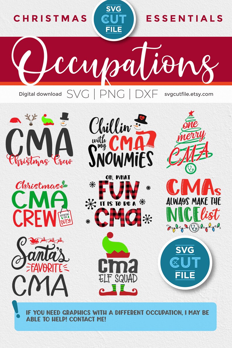 Christmas CMA Svg Bundle, Certified Medical Assistant Svg, CMA ...
