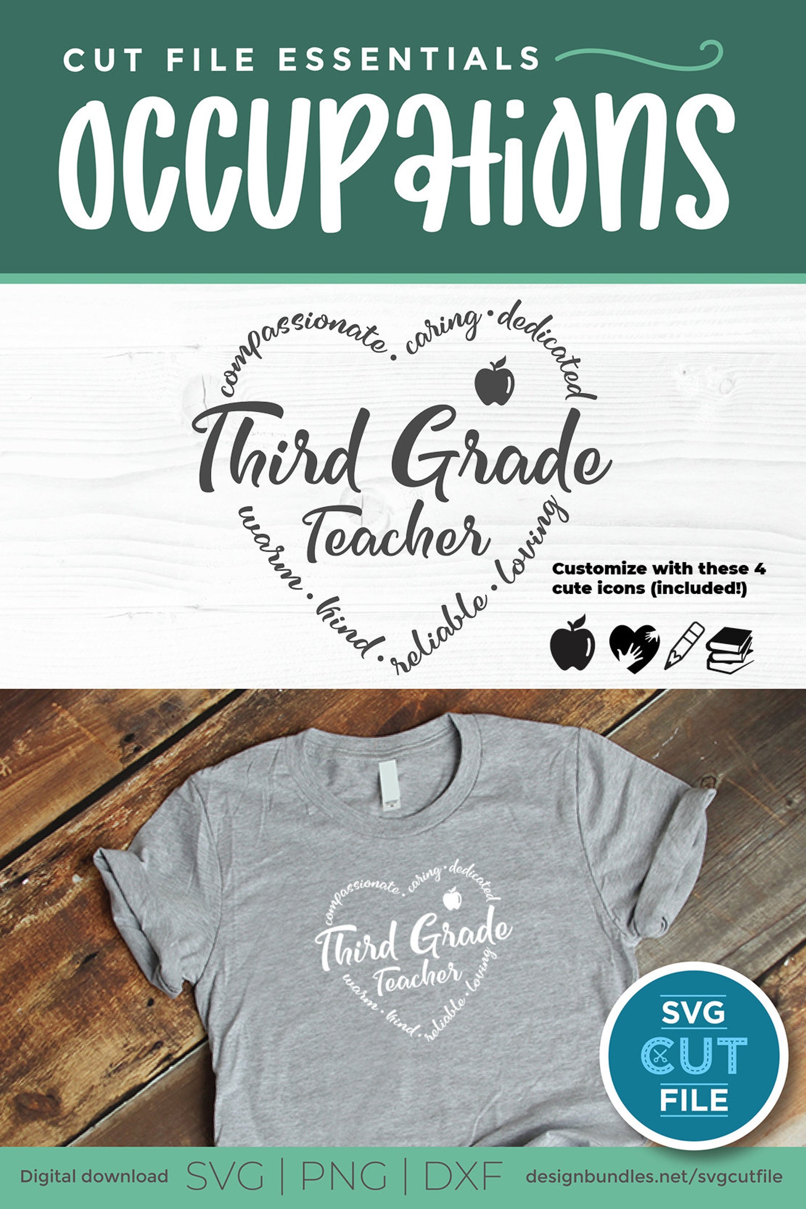 3rd Grade Teacher Svg Third Grade Teacher Svg 3rd Grade | Etsy