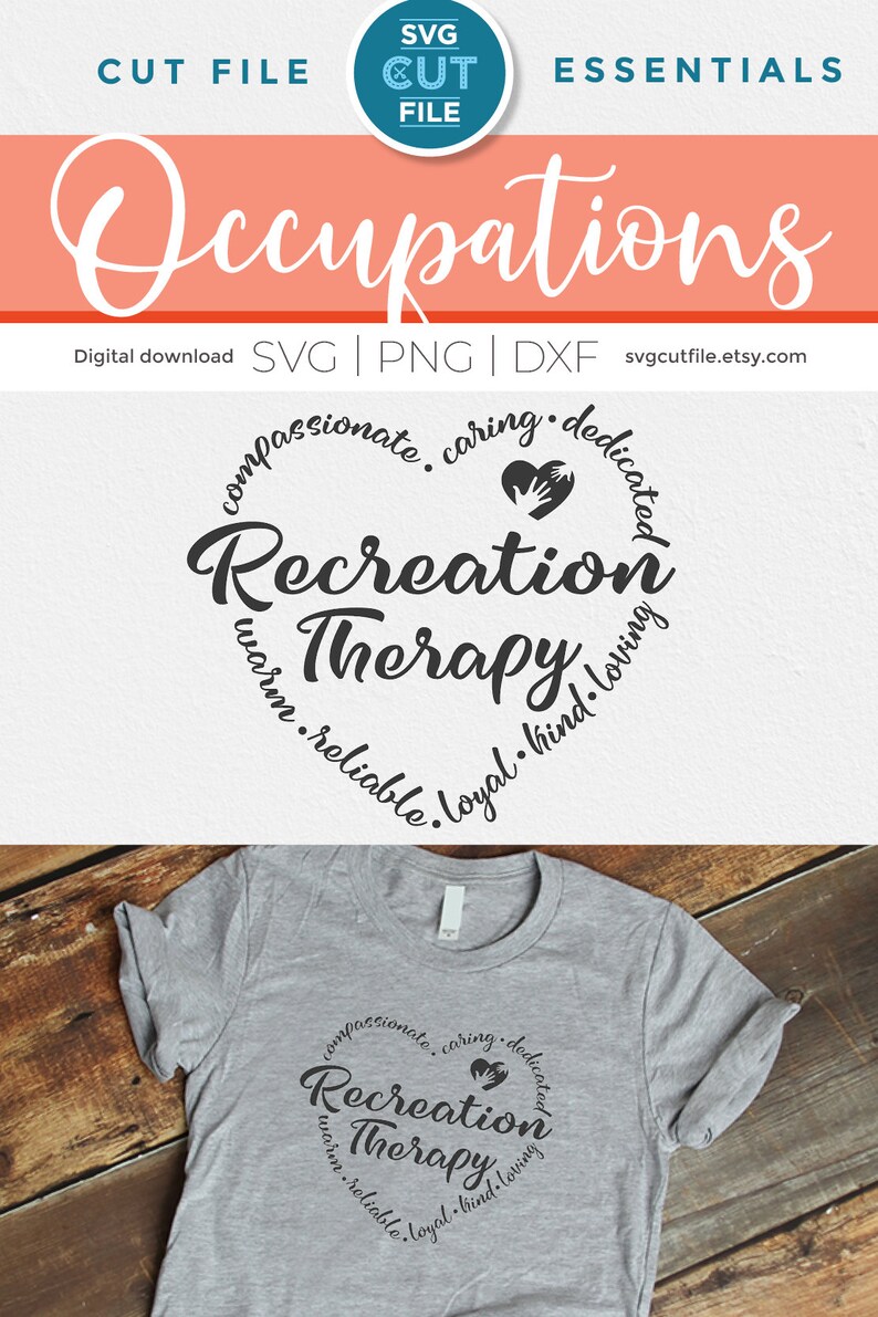 Recreation Therapy Svg, Recreational Therapy Svg, Heart Words ...