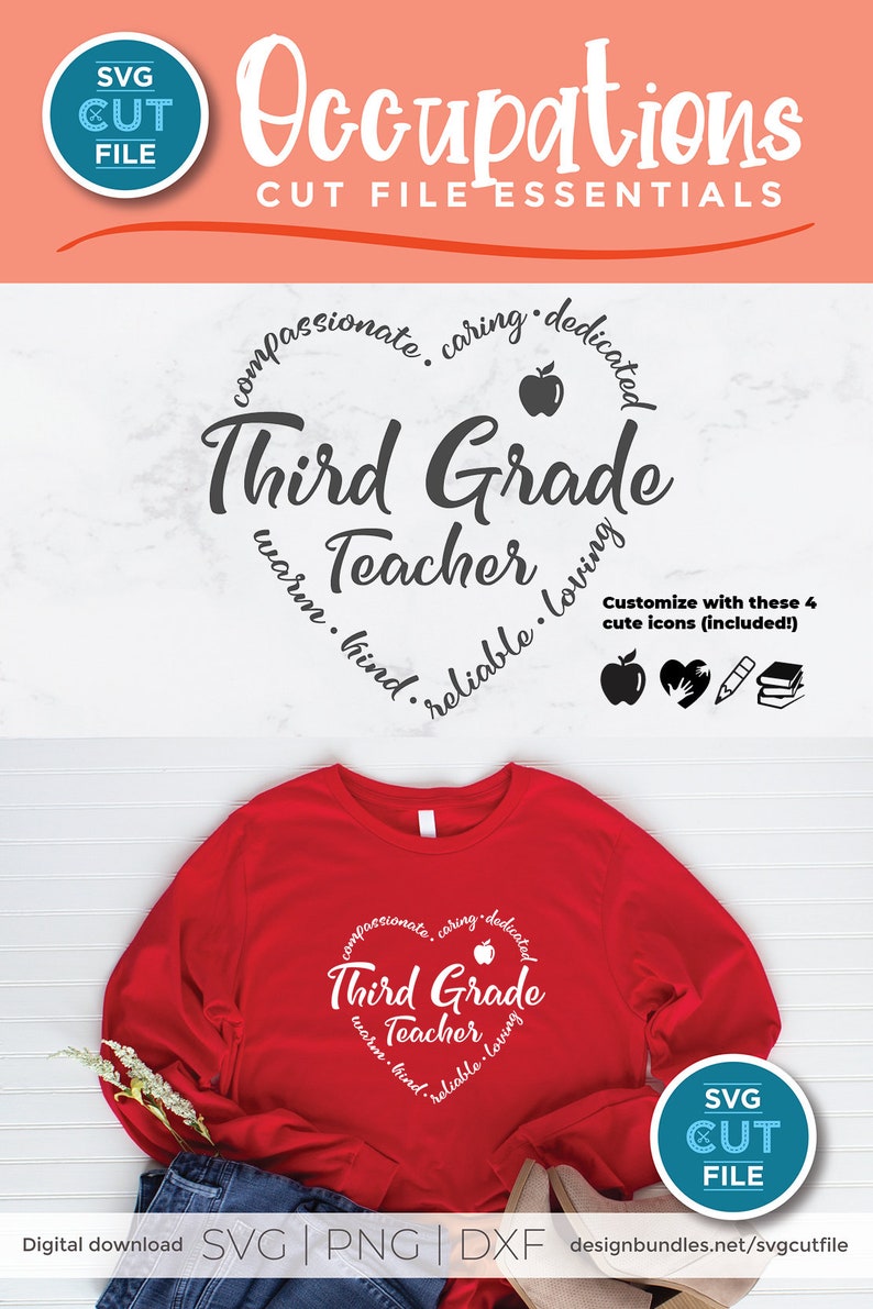 3rd Grade Teacher Svg, Third Grade Teacher Svg, 3rd Grade, Third Grade ...