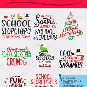 Christmas School Secretary Svg Bundle, Sublimation Png, School ...