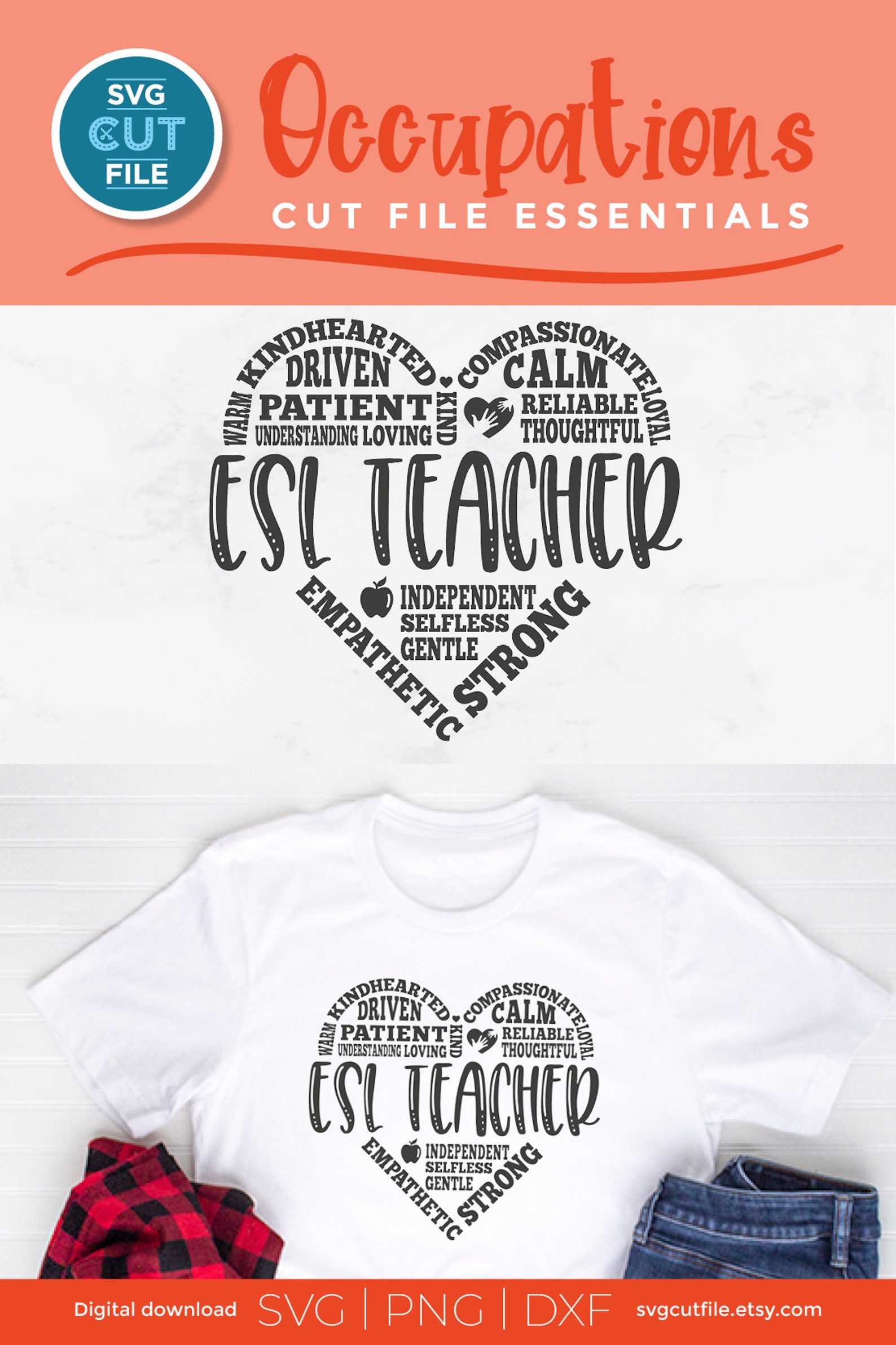 ESL Teacher Svg English as a Second Language Teacher Svg | Etsy