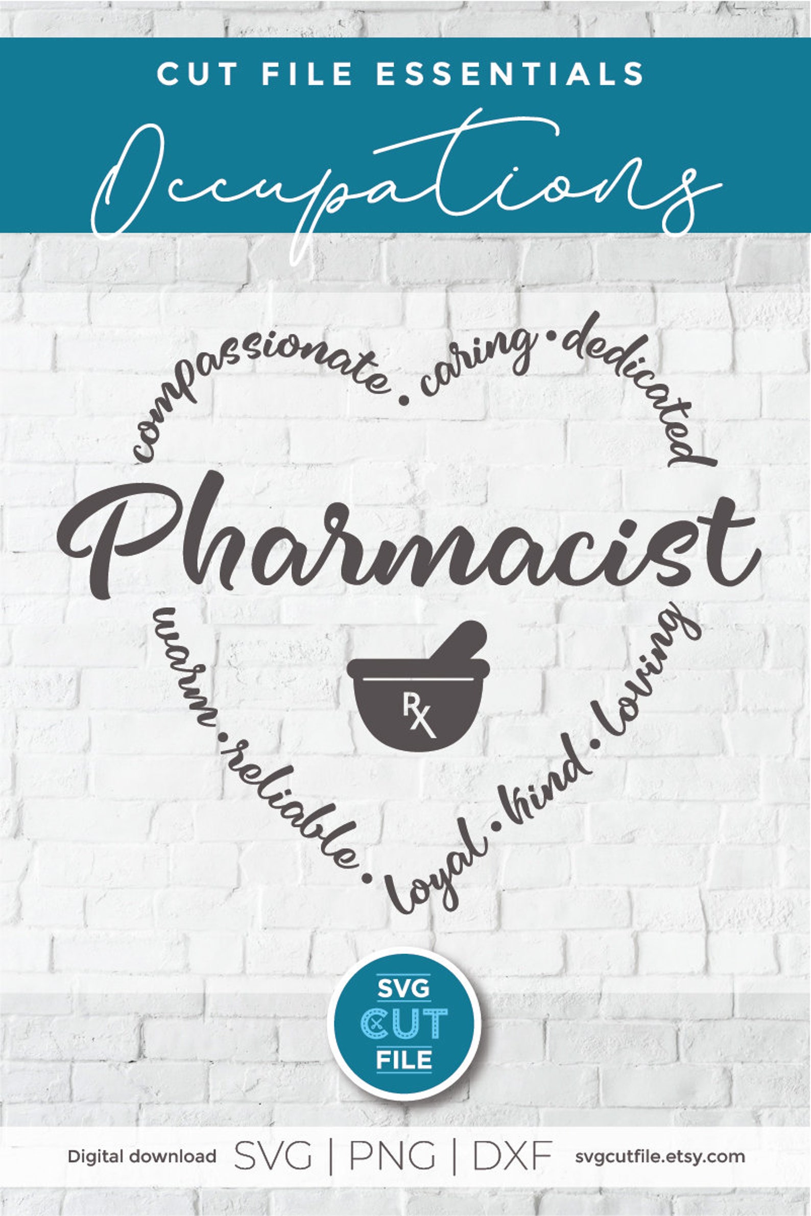Pharmacist Svg Pharmacy Svg Heart Shape Rx Bowl Icon | Etsy