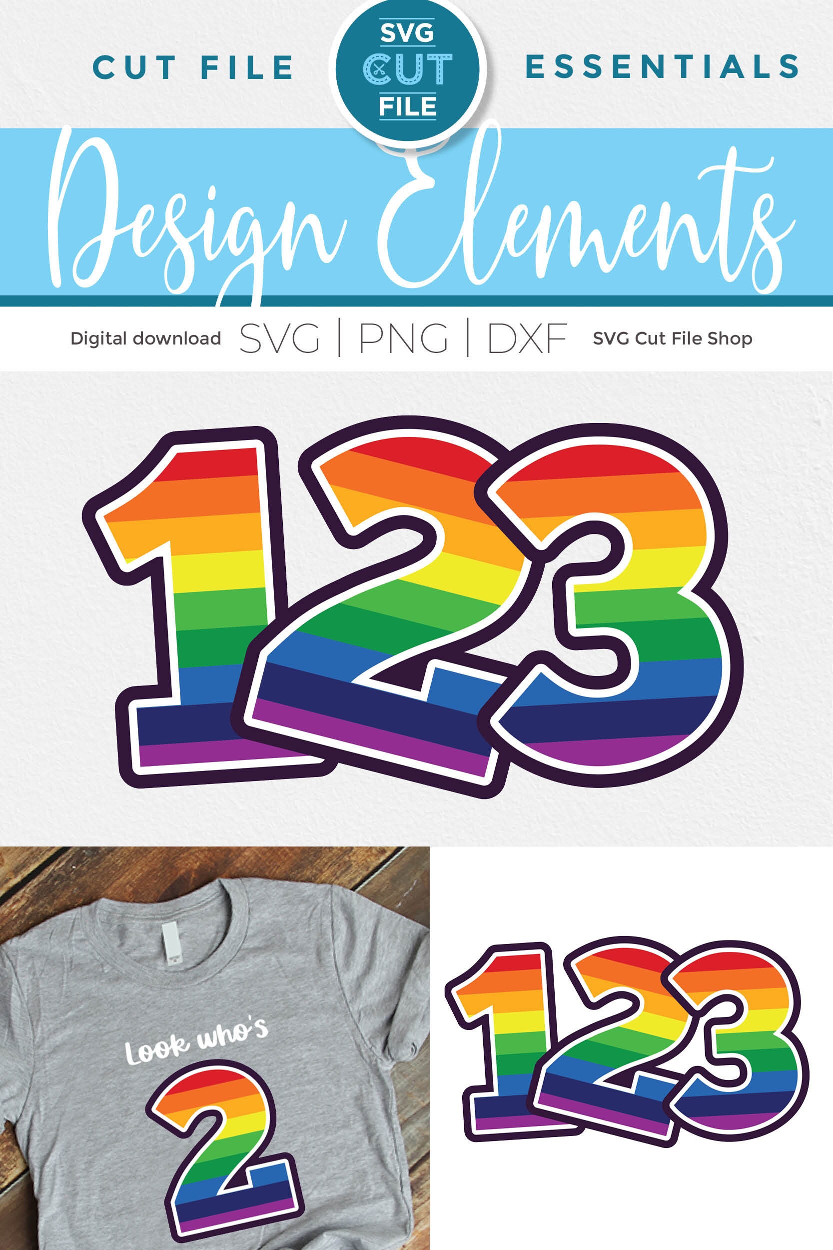 Rainbow Numbers Svg, Colorful Numbers Svg, Unicorn Birthday Number Svg ...