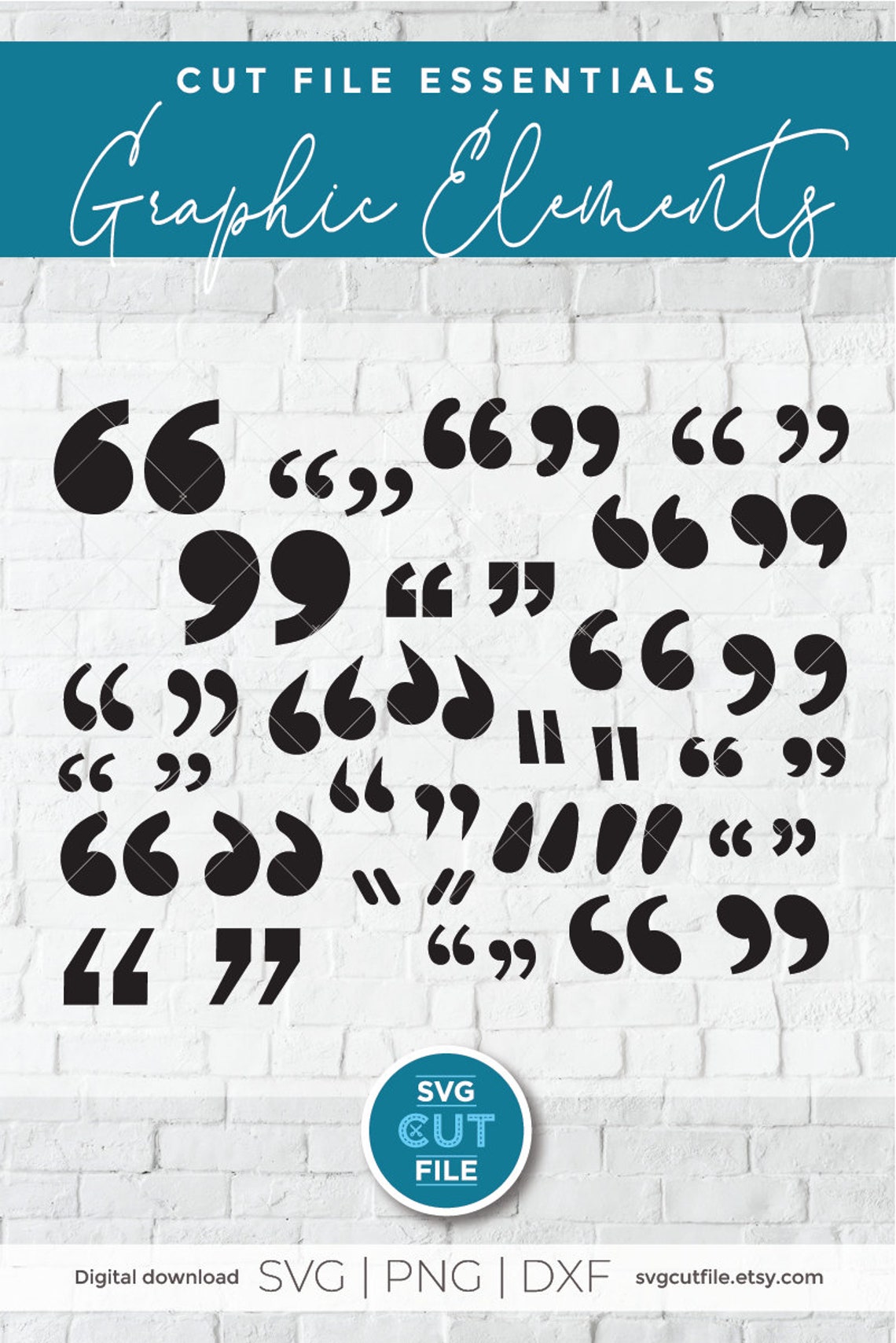 Quotation Mark Quotes Marks Dxf Cut Typography Svg | Etsy