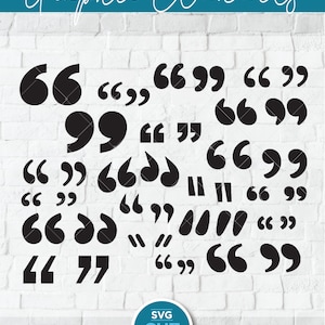 Quotation Mark Quotes Marks Dxf Cut, Typography Svg, Apostrophe File ...