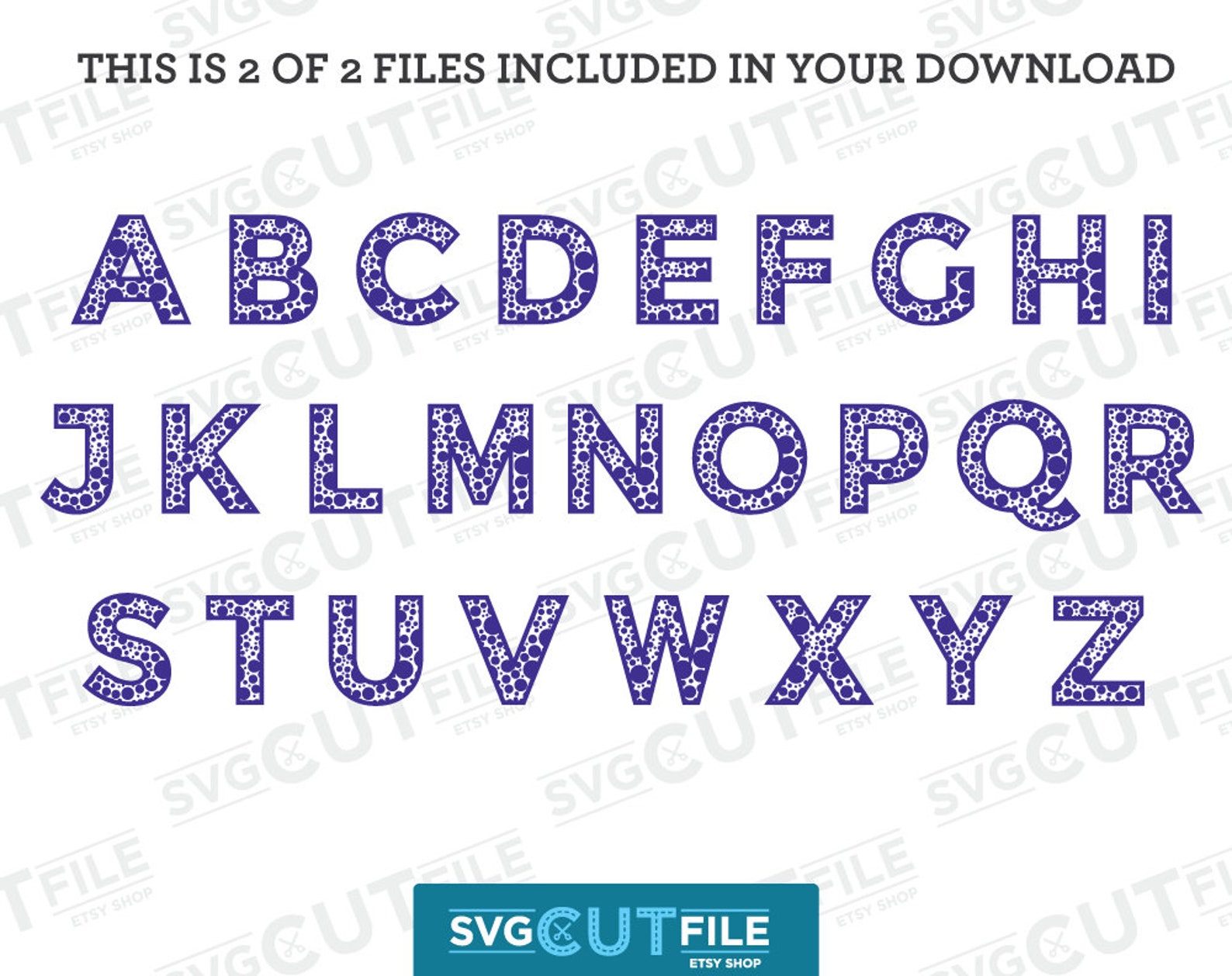 Polka Dot Alphabet Svg Rainbow Polka Dot Letters Svg Svg | Etsy