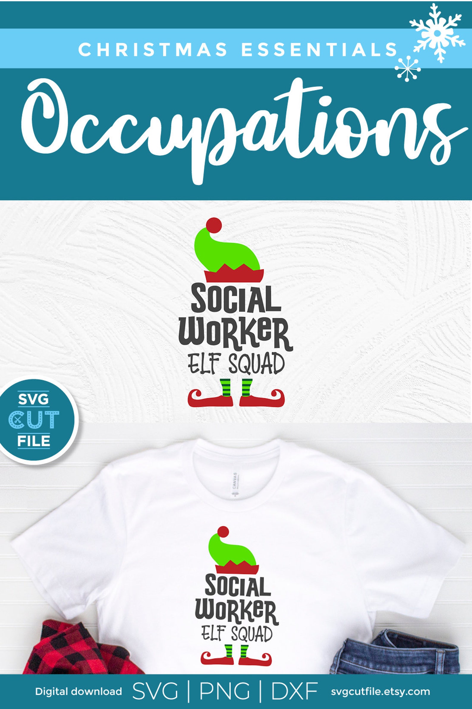 Social Worker Christmas Svg Social Worker Elf Squad Svg Elf - Etsy