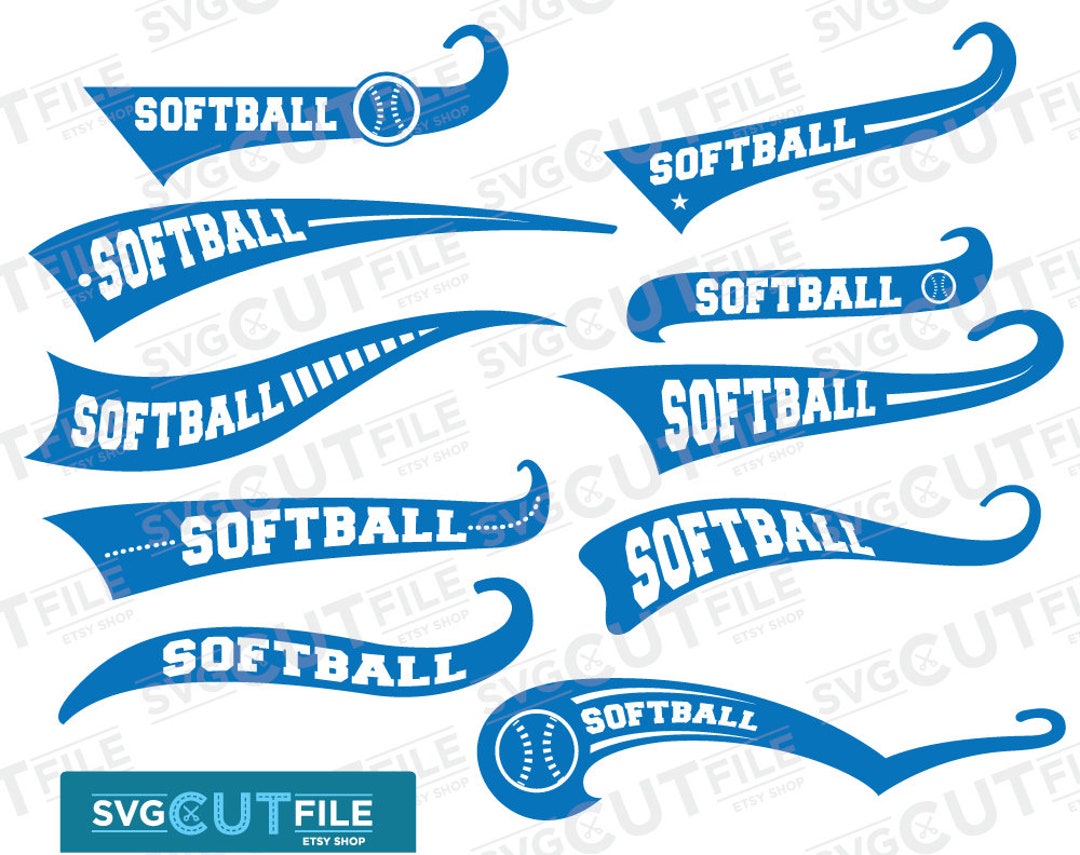 Text Tail Svg, Swoosh Svg, Softball Svg, Softball Swoosh Svg, Softball ...