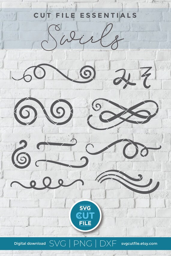 Ribbon squiggle line Underline dxf Swoosh divider line decoration png ...