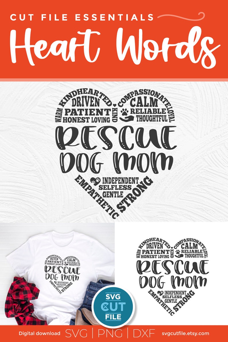 Rescue Dog Mom Svg Adopt Svg Animal Rescue Foster Svg - Etsy