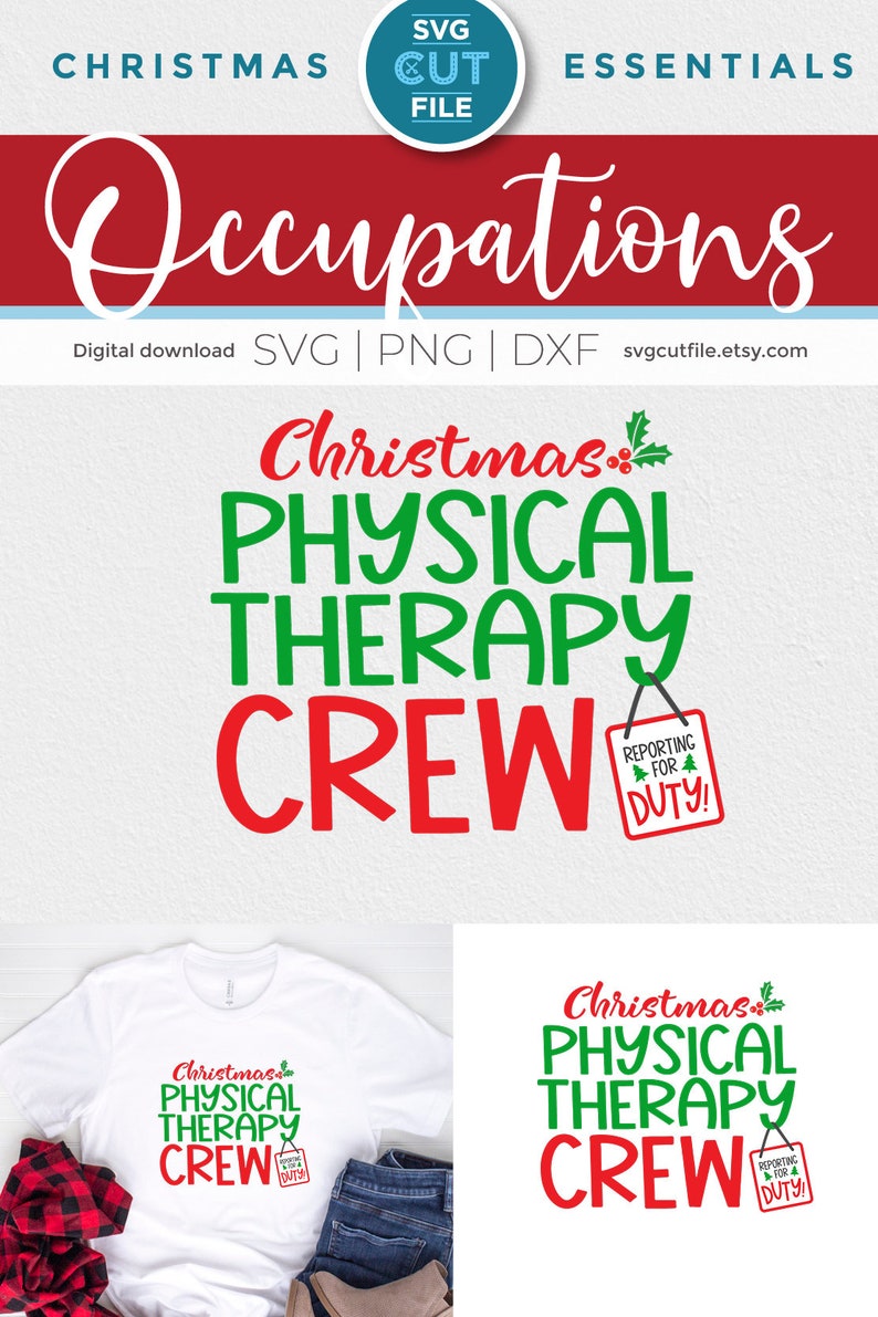 Christmas Physical Therapy Svg, Physical Therapy Christmas Crew Svg ...