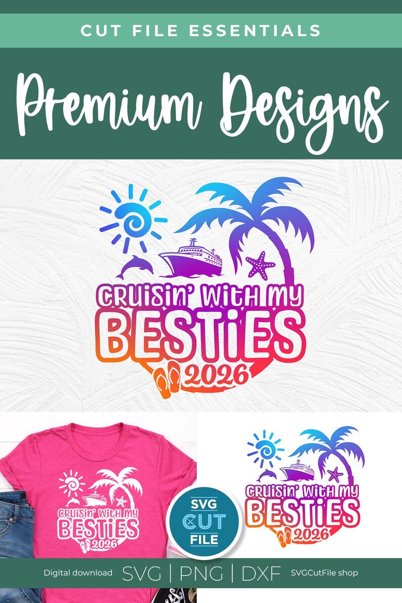 Besties Cruise Svg, Best Friends Svg, 2026 Besties Trip Svg, Tropical ...